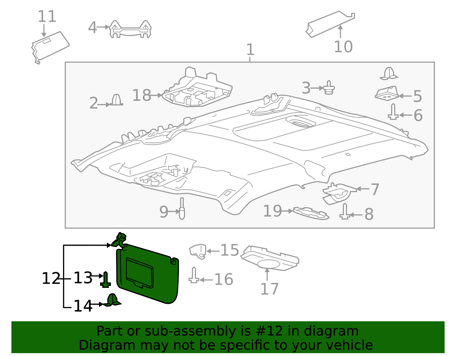 2020-2022 Ford Sun-Visor LC3Z-2504105-FB | Miracle Ford Parts