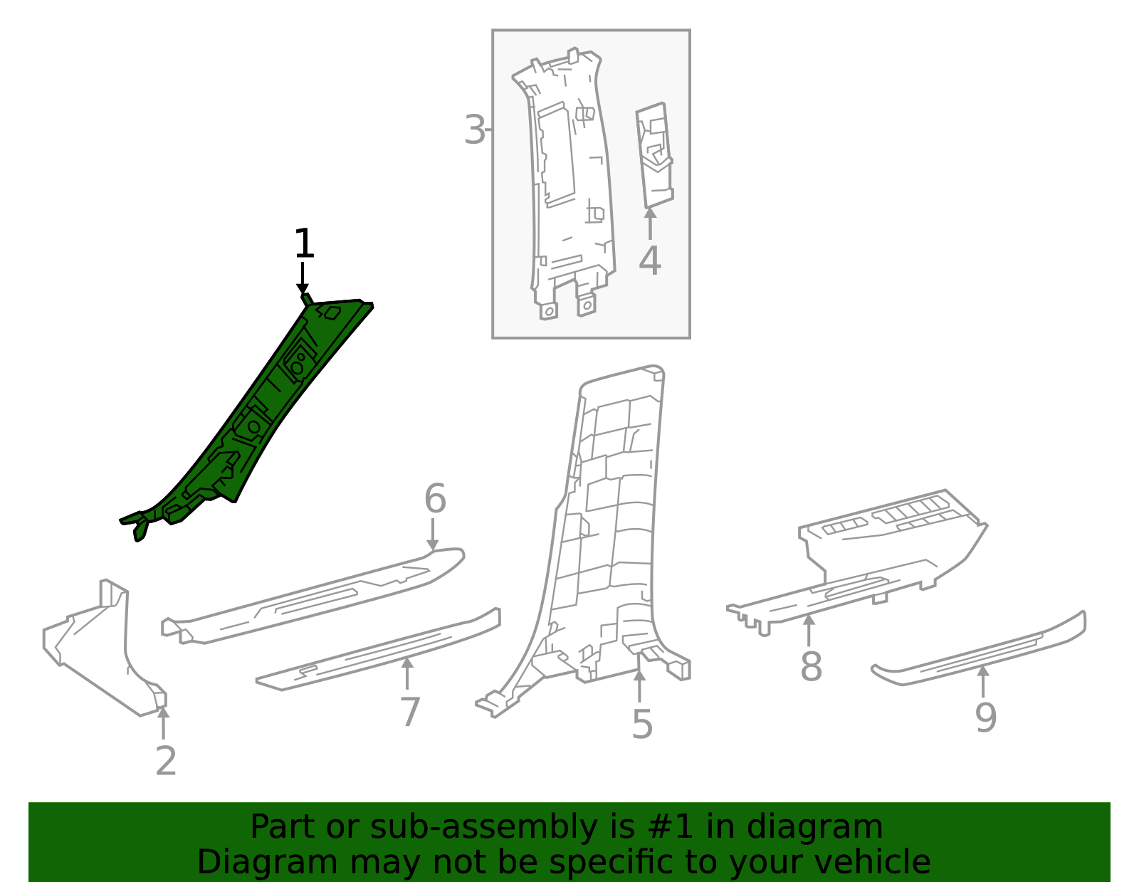 62220-0C070-C0 - Windshield Pillar Trim 2025 Toyota Sequoia | Toyota ...