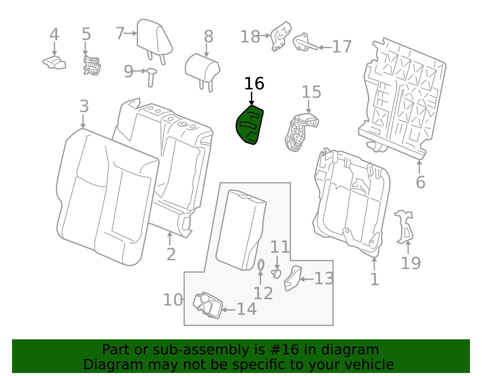 2021-2025 Toyota Seat Latch Cover 72668-48030-C0 | Toyota Parts Center