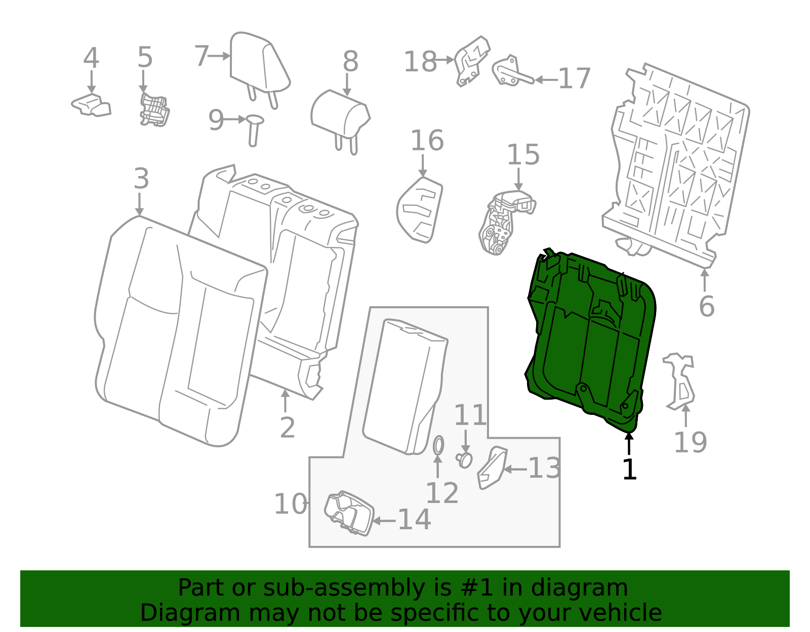 2021-2022 Toyota Venza Seat Back Frame 71017-48270 | Toyota Parts Center