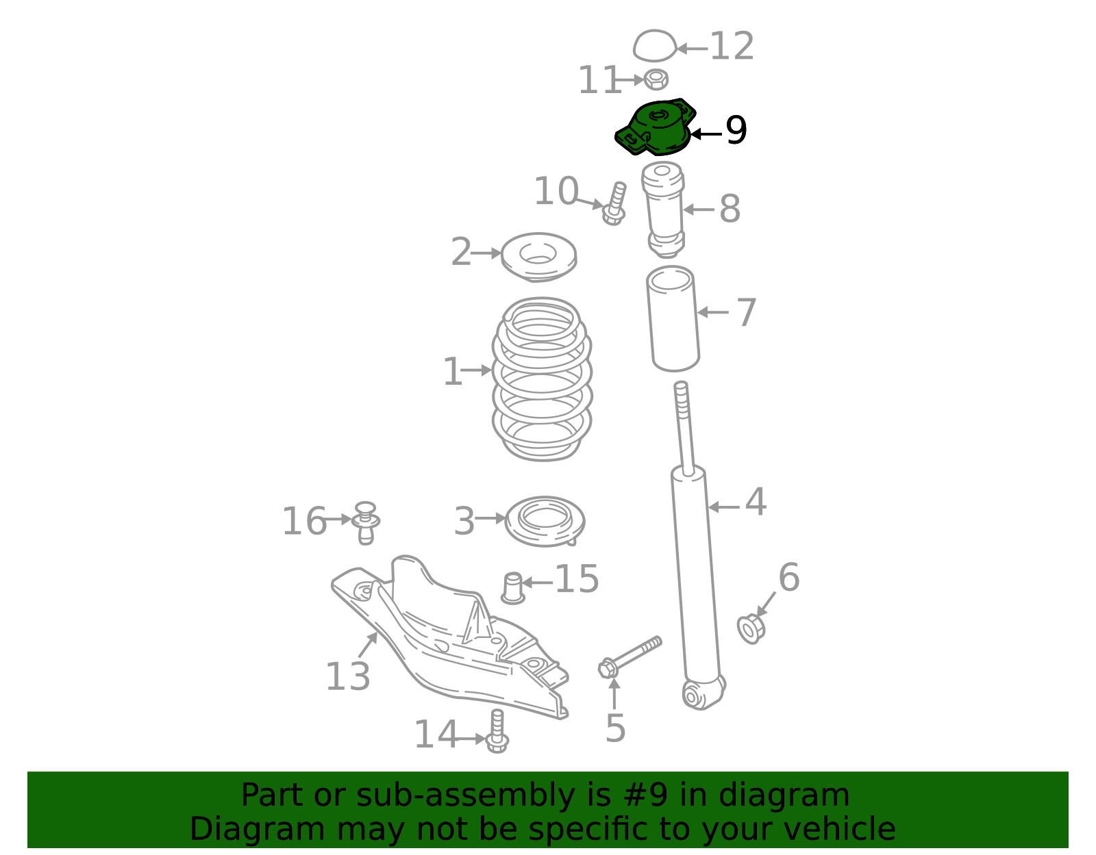2018-2024 Volkswagen Tiguan Shock Mount 5Q0-513-353-L | QuirkParts