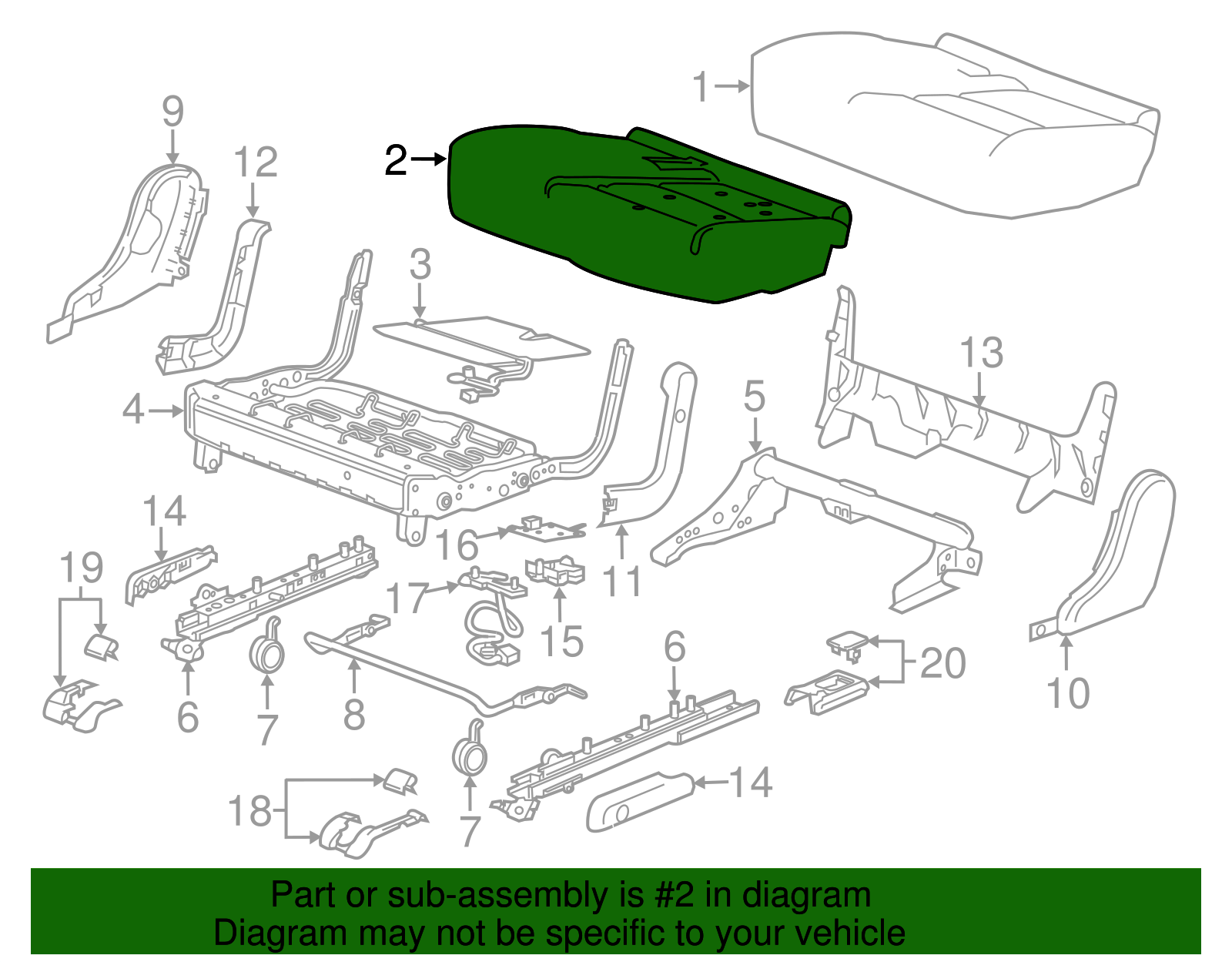 2017-2019 GMC Acadia Seat Cushion Pad 84454565 | Capital Chevy Parts