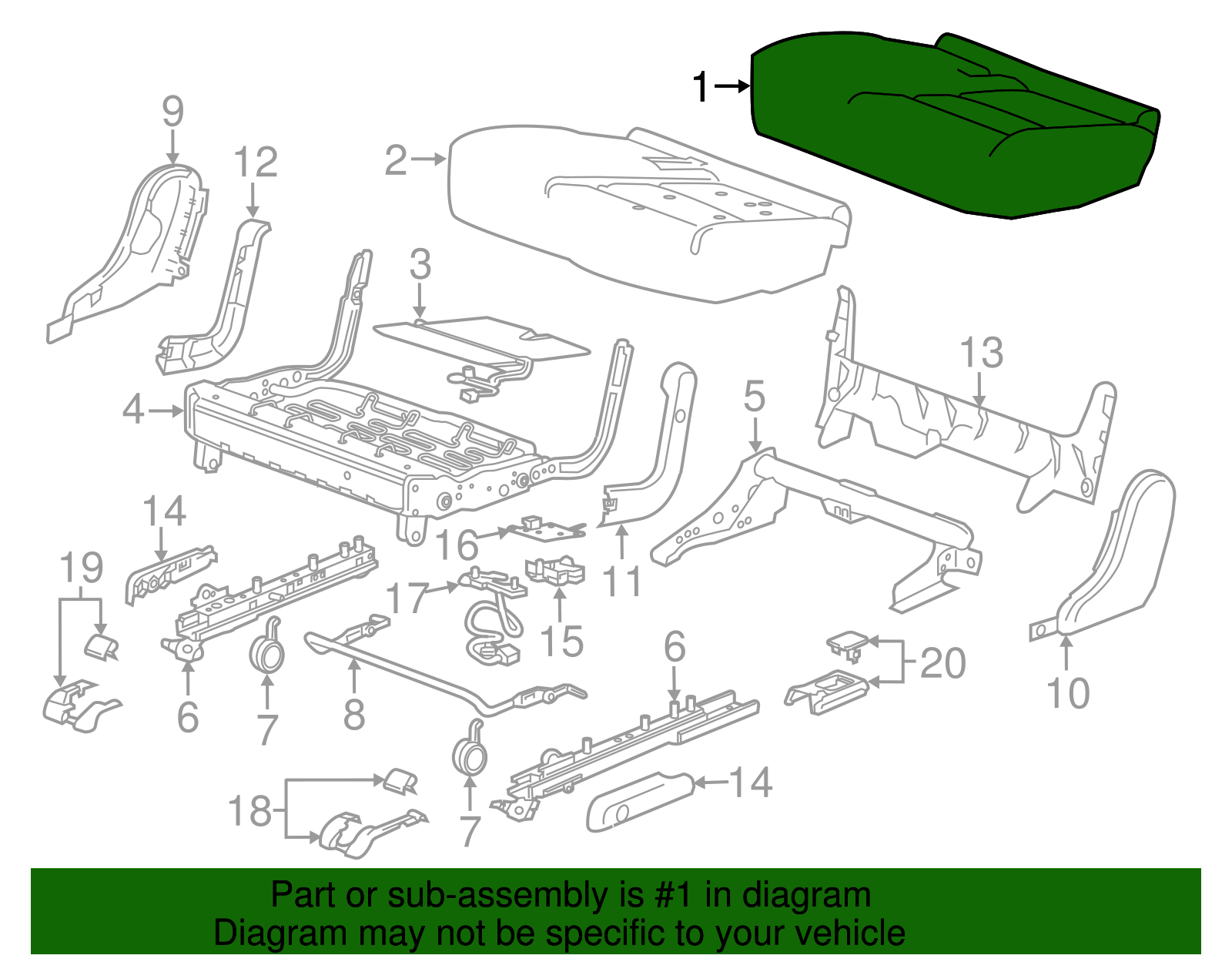 84686887 - 2020-2022 GMC Acadia - Cushion Cover | My GM Part