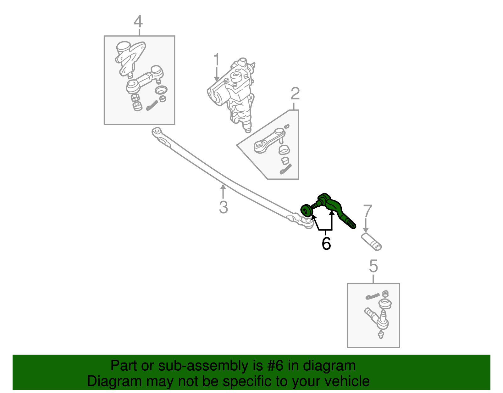 1997-2004 Mitsubishi Montero Sport Inner Tie Rod MR296274 | Mitsubishi ...