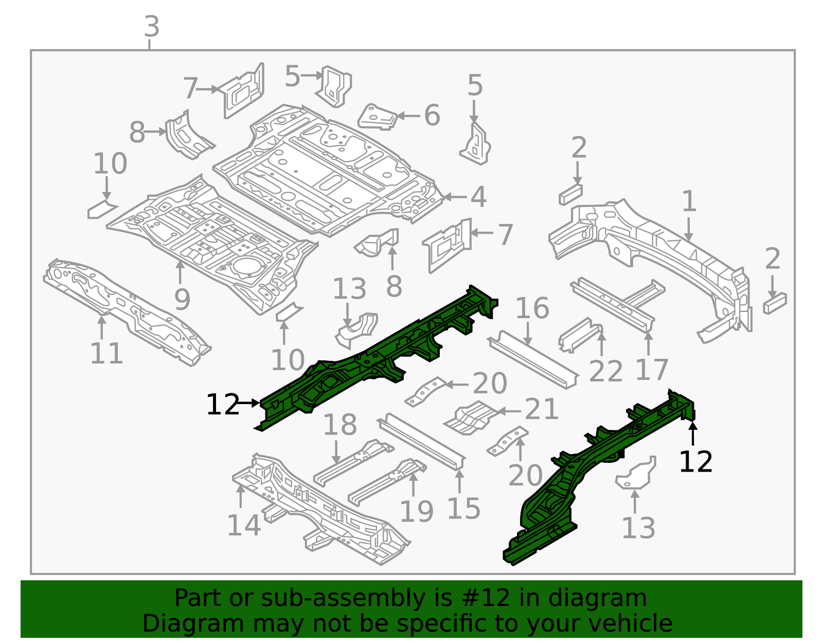 2016-2018 Kia Sorento Rail Assembly - Driver's Side (LH) 65710-C6050 ...