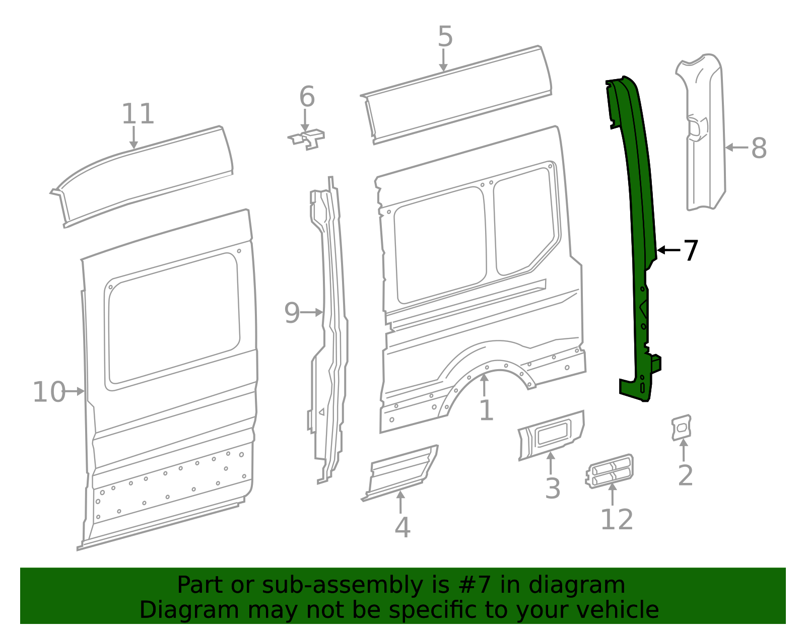 2015-2025 Ford OEM NEW 2015-2020 Ford Transit-350 HD Left Body D-Pillar ...