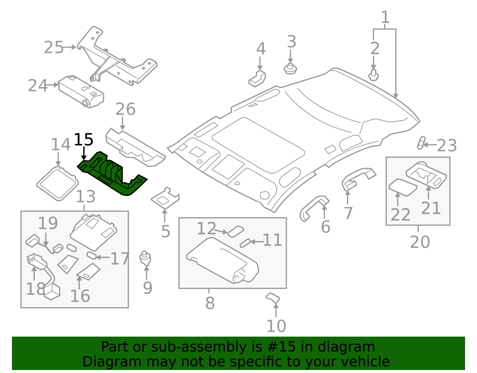 2016-2017 INFINITI QX50 Map Lamp Assembly Bracket 264391BU0A | Grubbs ...
