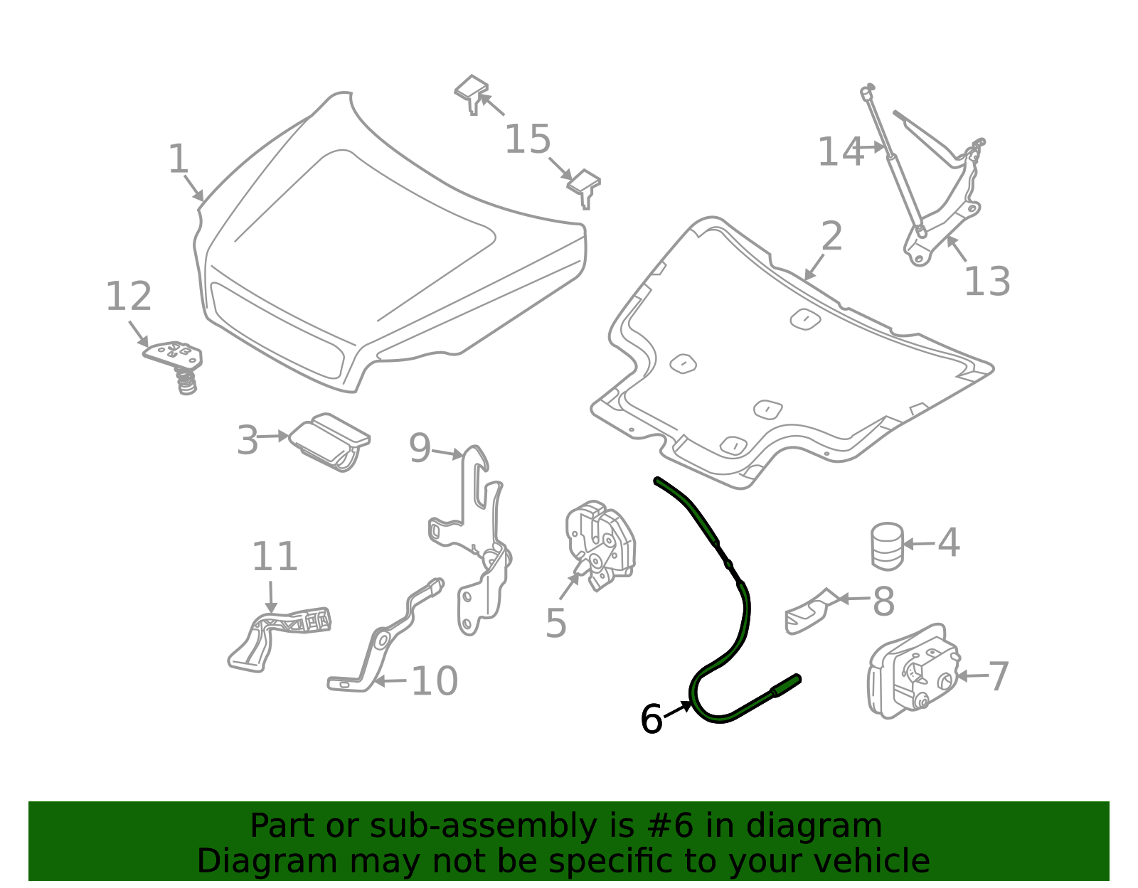 9483814 - High-Quality Hood Release Cable for 2003-2014 Volvo XC90 ...