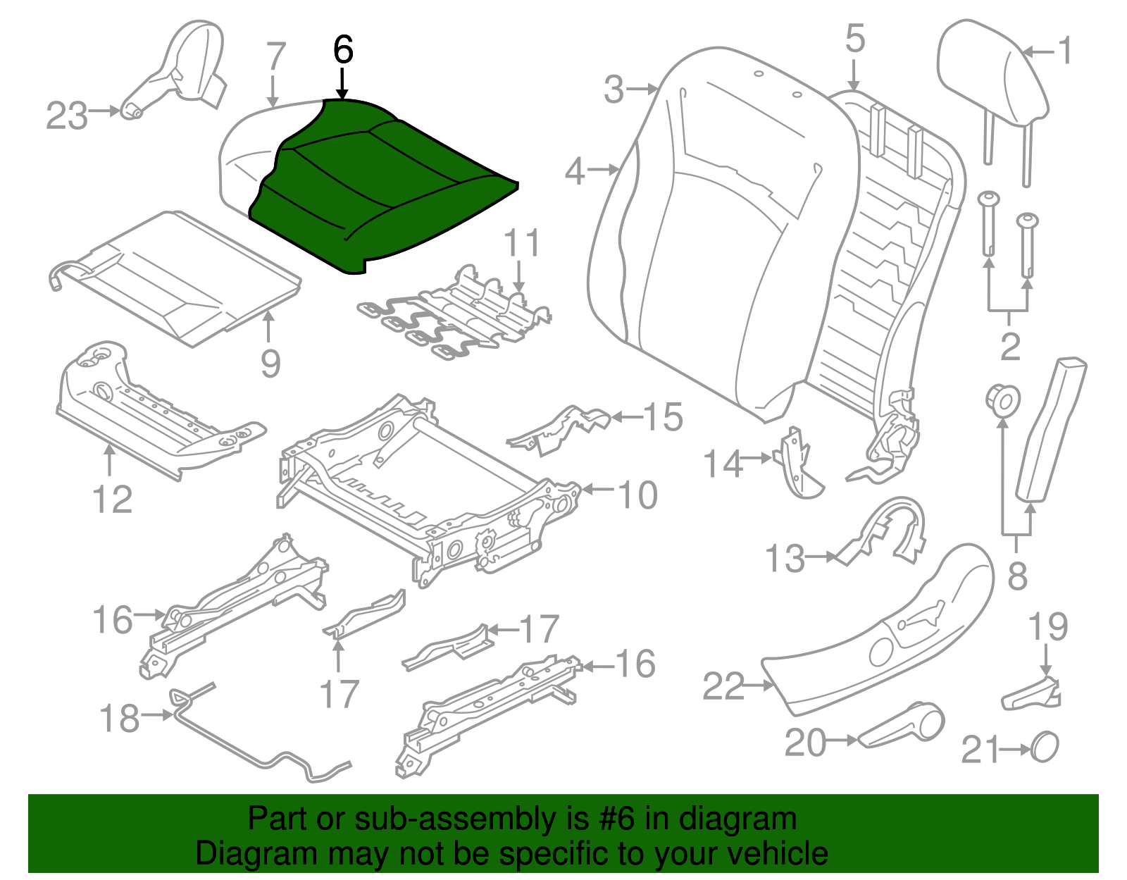 64140AL26AWM - Cushion Cover 2018-2019 Subaru Legacy | Subaru Parts ...