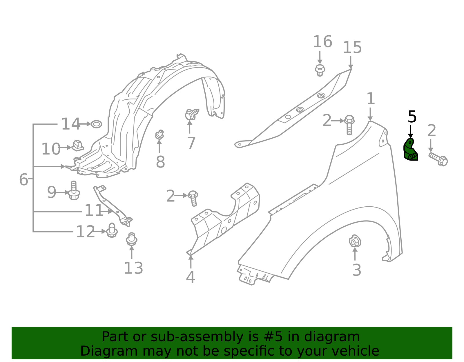 2019-2024 Subaru Forester Fender Rear Bracket 57150SJ010 | Subaru Parts ...