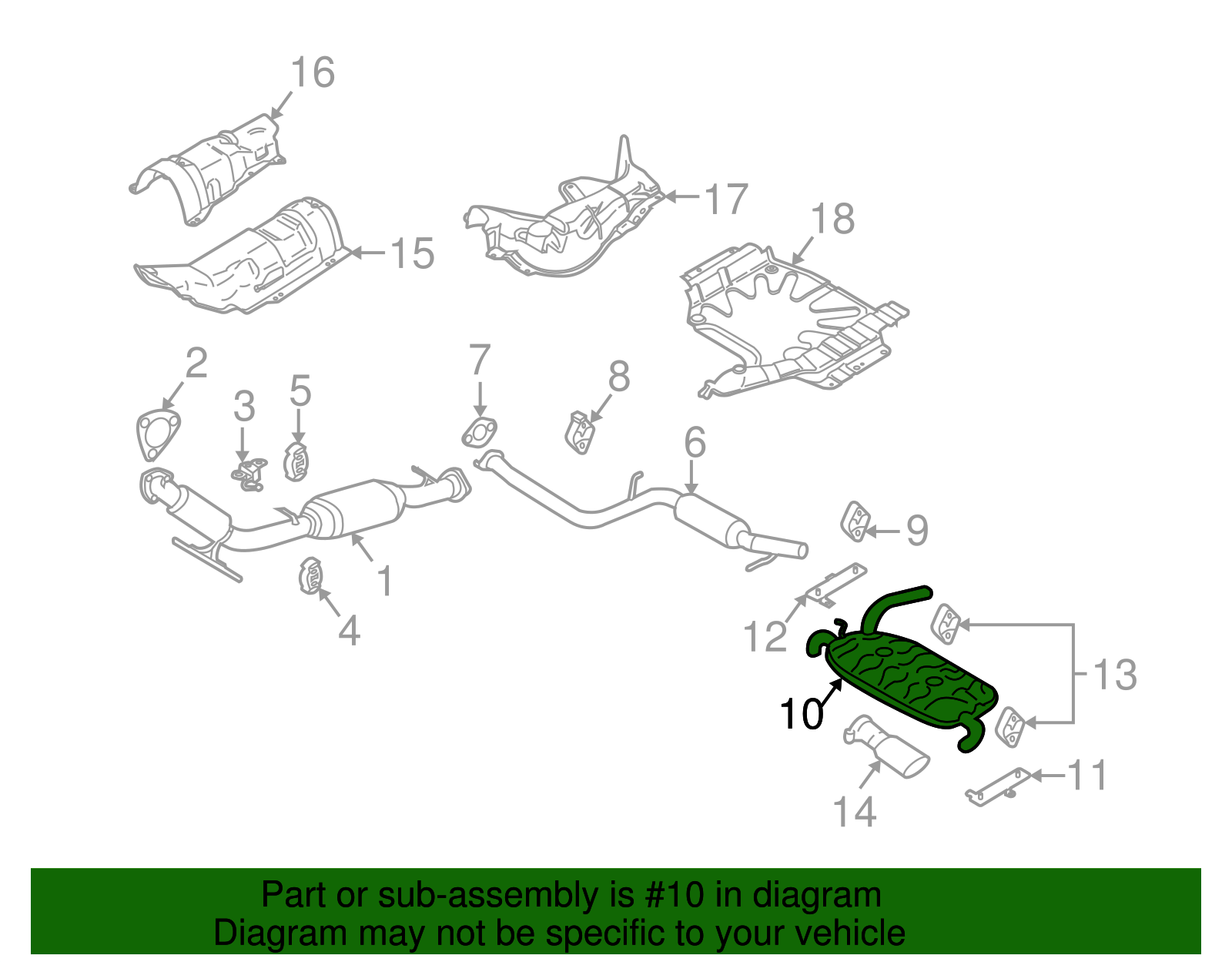 2008-2013 Volvo C70 Rear Muffler 30794714 | TascaParts.com