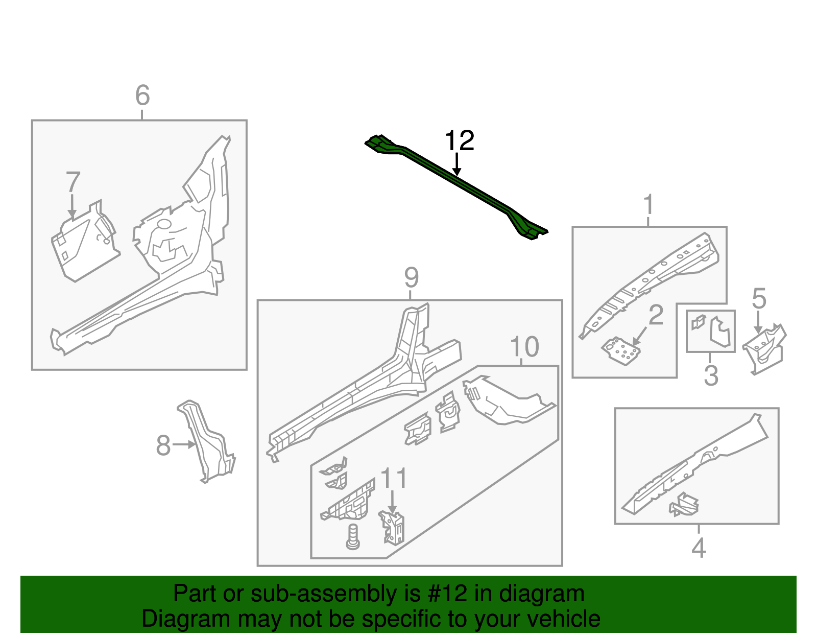 OEM Ford Cross Bar For 2013-2019 Ford - Part No. FB5Z-16A200-A | Karl ...