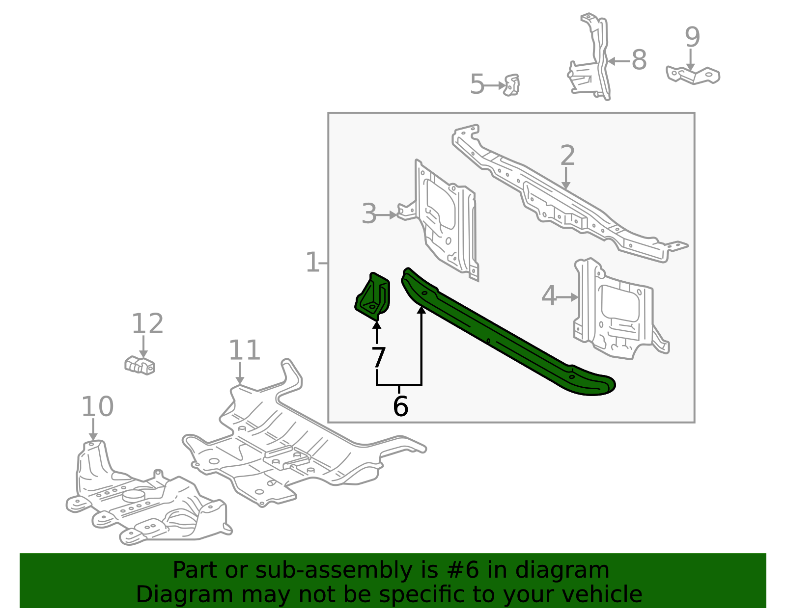 57104-60040 - High-Quality Radiator Support Tie Bar for 1998-2007 Lexus ...