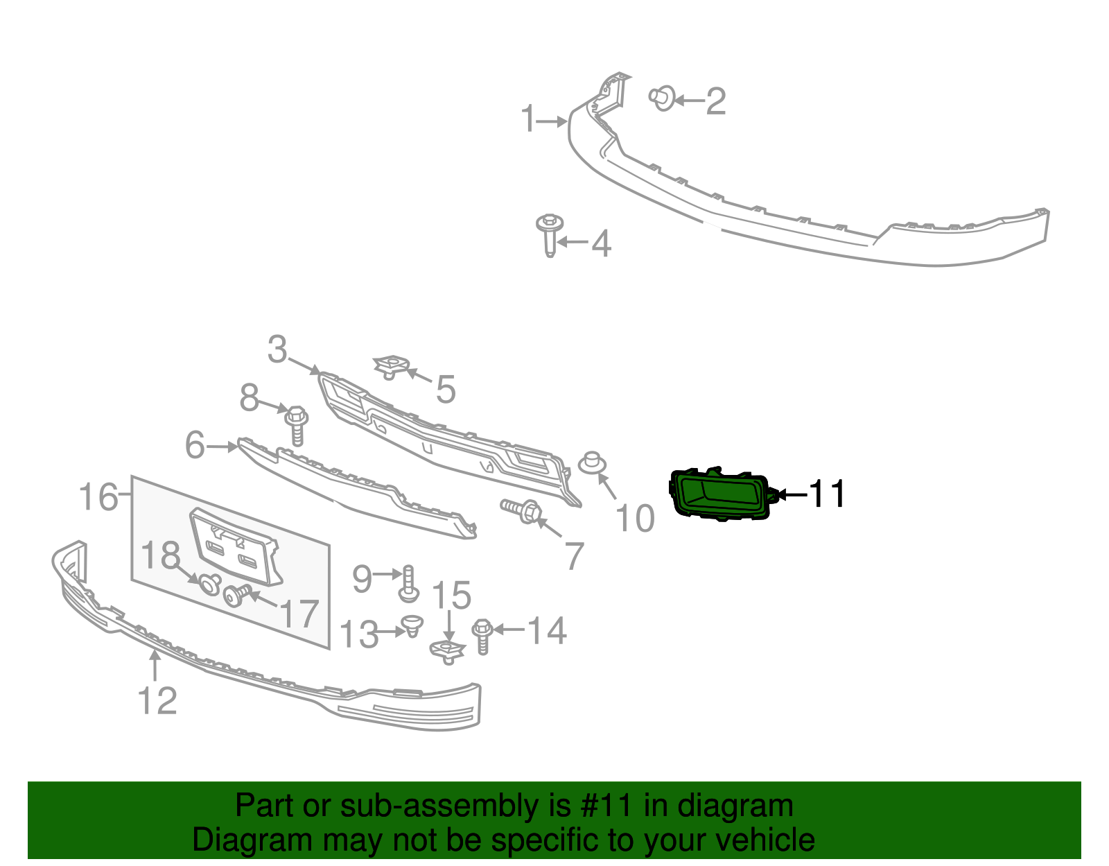 22944879 - OEM GM Fog Lamp Bezel | GMPartsCenter.net | GM Parts Center