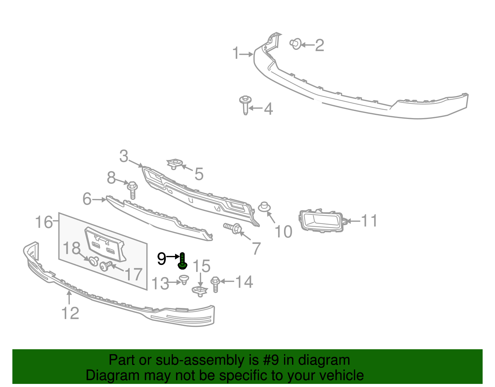 11547540 - M12x1.75x40 Front Bumper Impact Bar Bolt 2014-2025 GM | GM ...