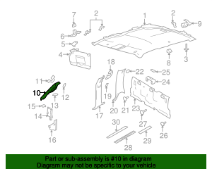 BL3Z-1503598-BC - Windshield Pillar Trim 2009-2014 Ford F-150 | Big 3 ...