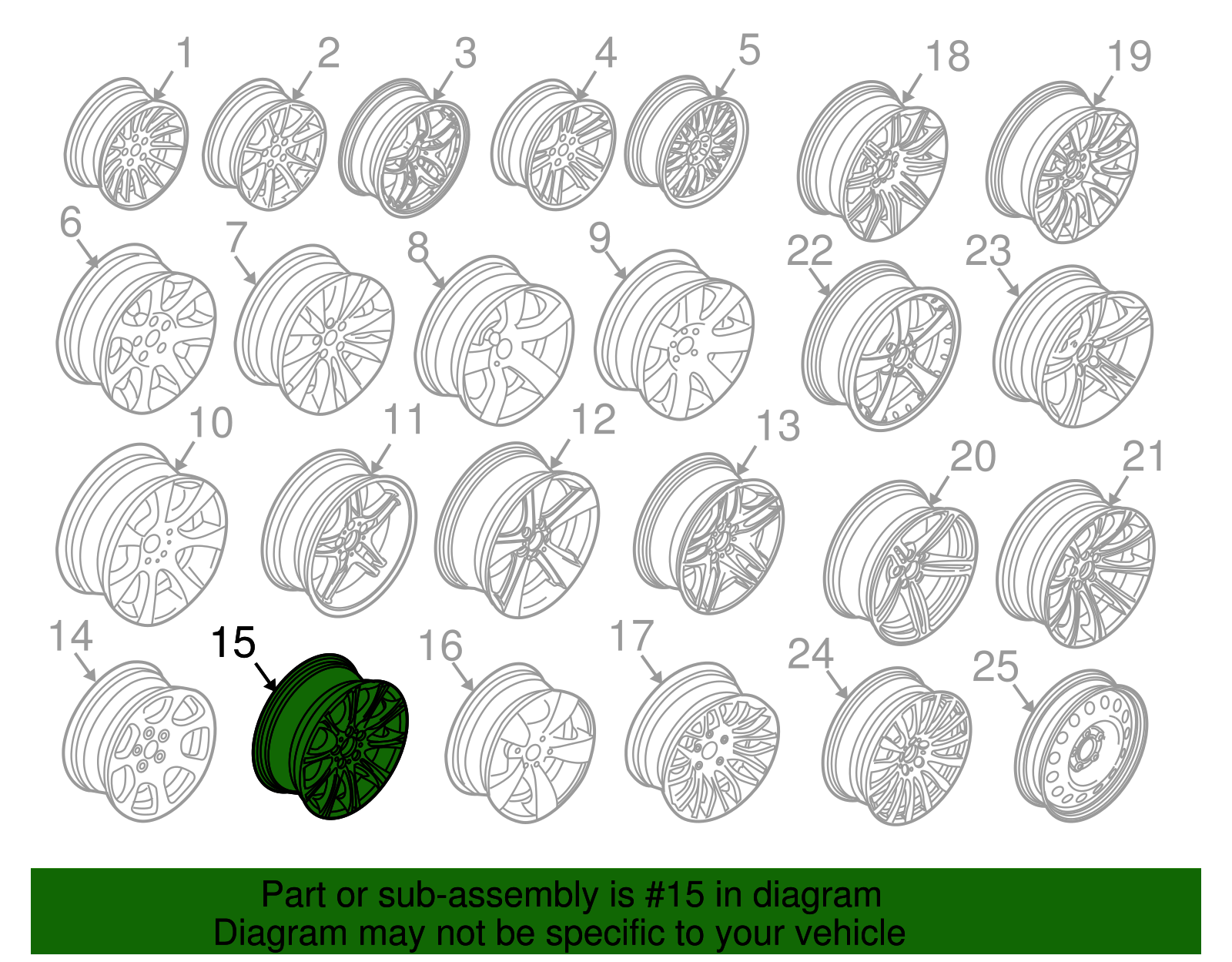 2006-2007 BMW Wheel, Alloy 36-11-8-036-944 | BMW Parts Online Hub