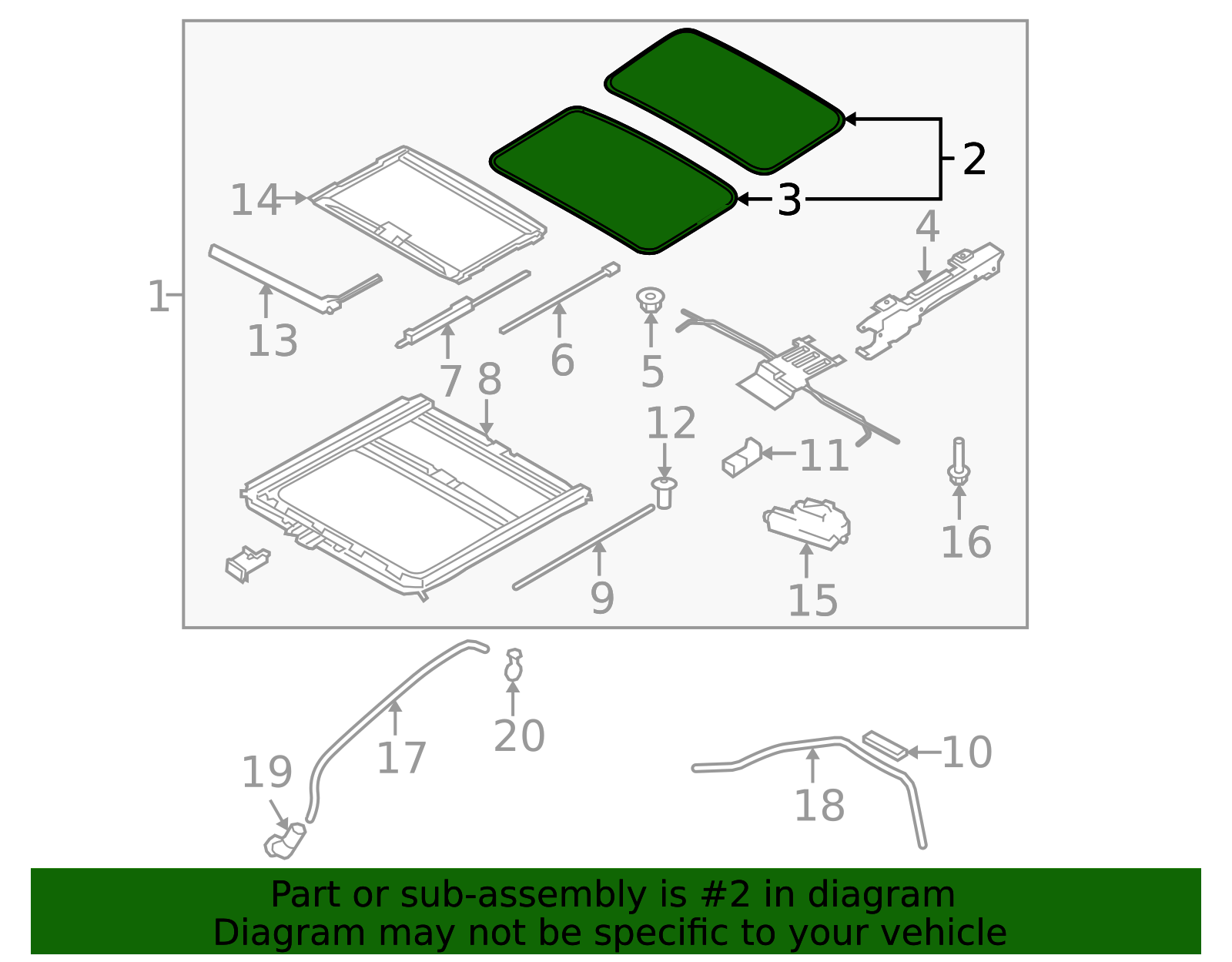 2010-2013 Kia Forte Koup Sunroof Glass 81610-1M200 | OEM Parts Online