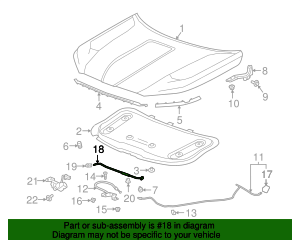 2018-2024 GM Hood Hold Open Rod 84782960 | GM Parts Center