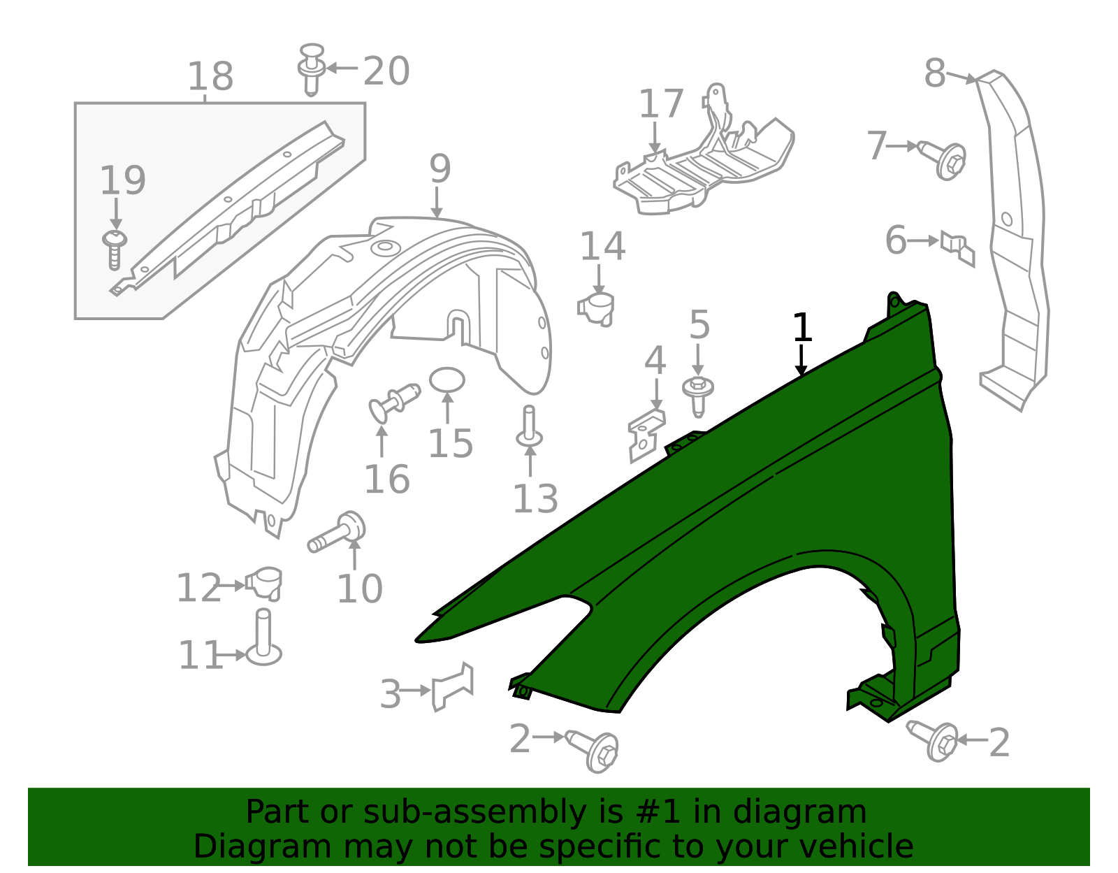 2017-2020 Lincoln MKZ Fender Assembly Front HP5Z-16006-A | OEM Parts Online
