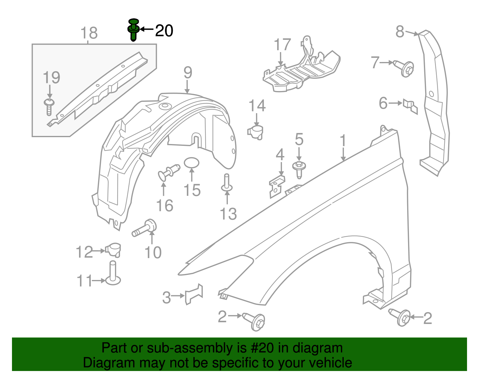 W707365-S300 - Fender Ledge Cover Rivet 2013-2024 Ford | Ford Parts Direct