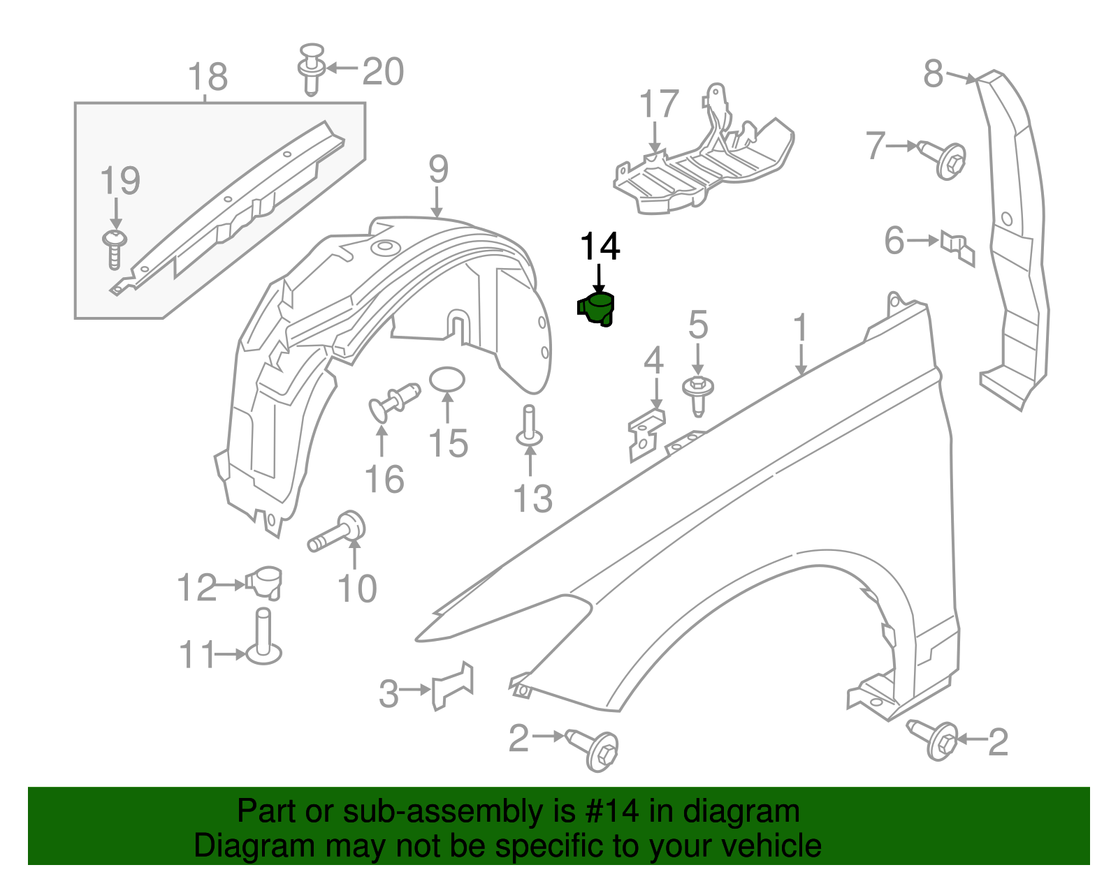 2005-2024 Ford Fender Liner Nut -W715051-S439 | QuirkParts