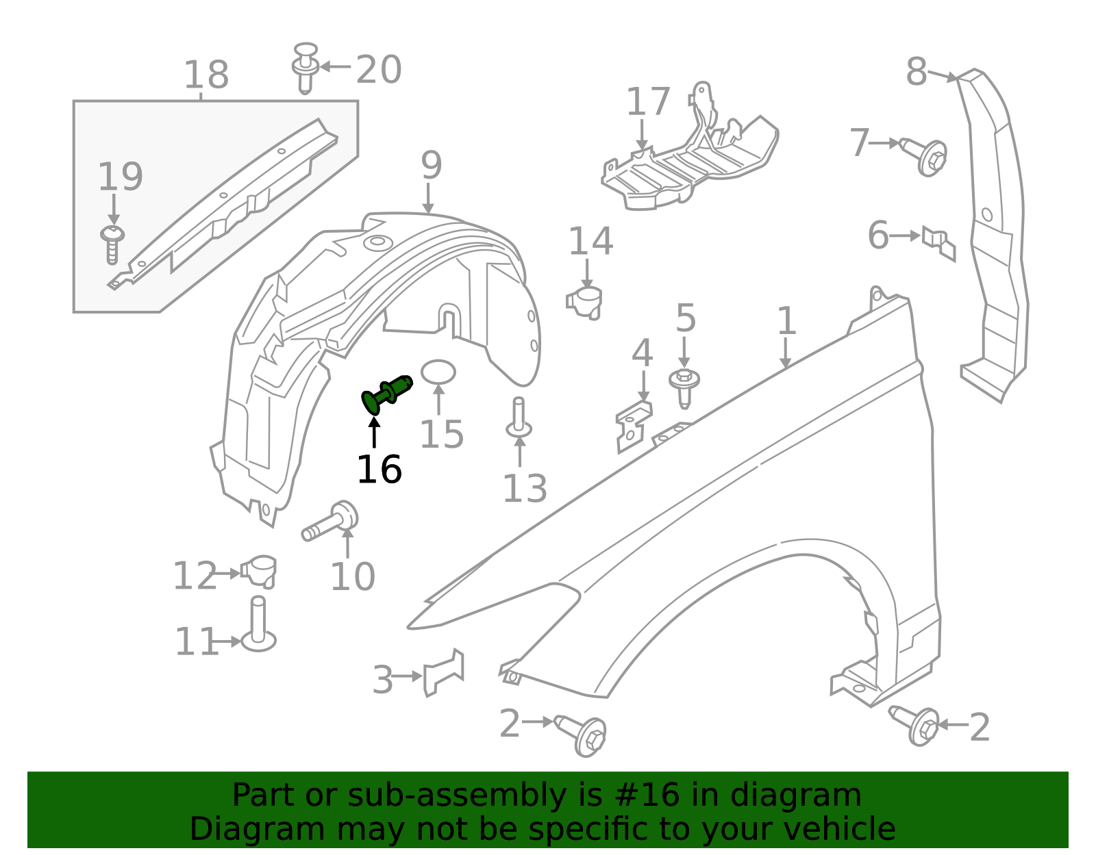 2008-2025 Ford Fender Liner Retainer Clip W713610-S300 | Lincoln Parts ...