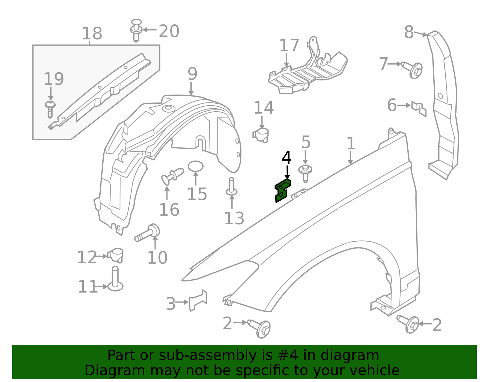 2013-2020 Ford OEM NEW 2013-2020 Ford Fusion Left Bracket Fender ...