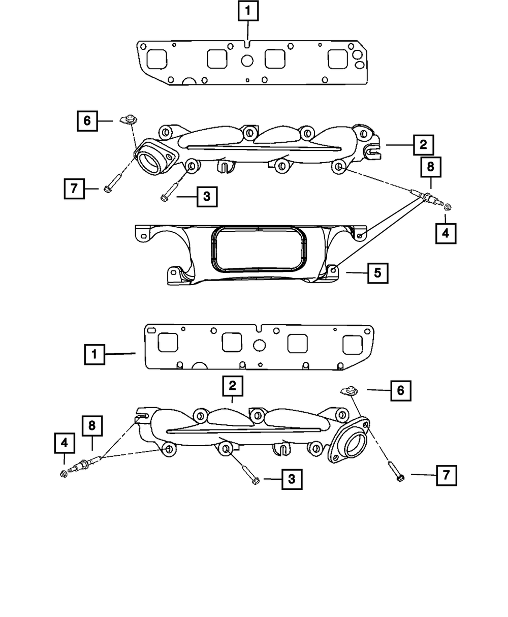 2009-2024 Mopar Exhaust Manifold, Right Side 68591585AA | DodgeParts.com