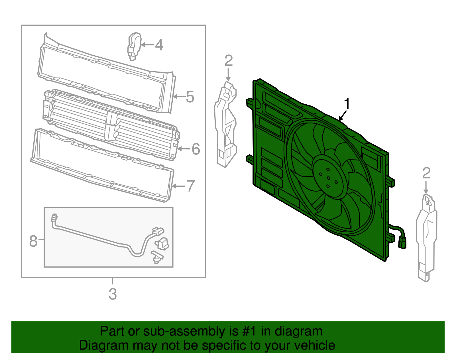 5Q0-121-203-DE - Fan Assembly 2015-2019 Volkswagen | Volkswagen Parts ...