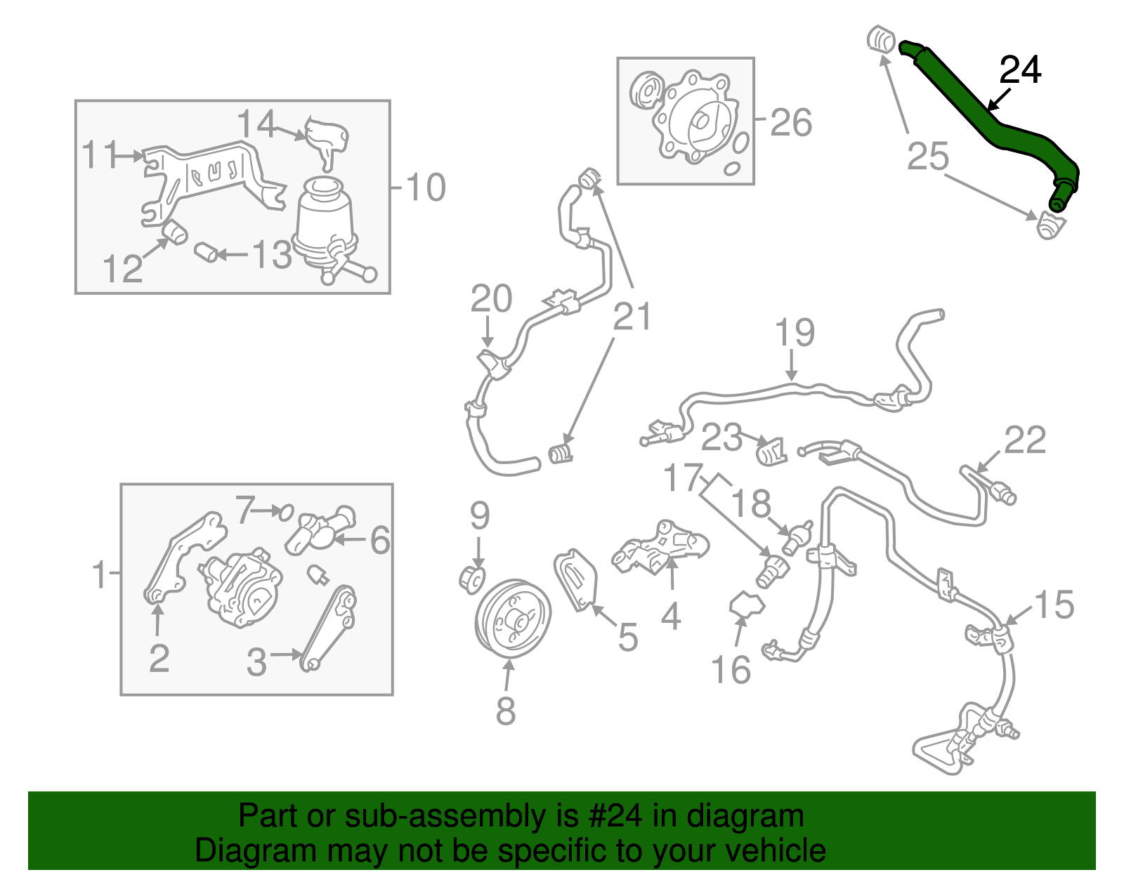 2001-2007 Toyota Highlander Inlet Hose 44348-48061 | Toyota Parts Center