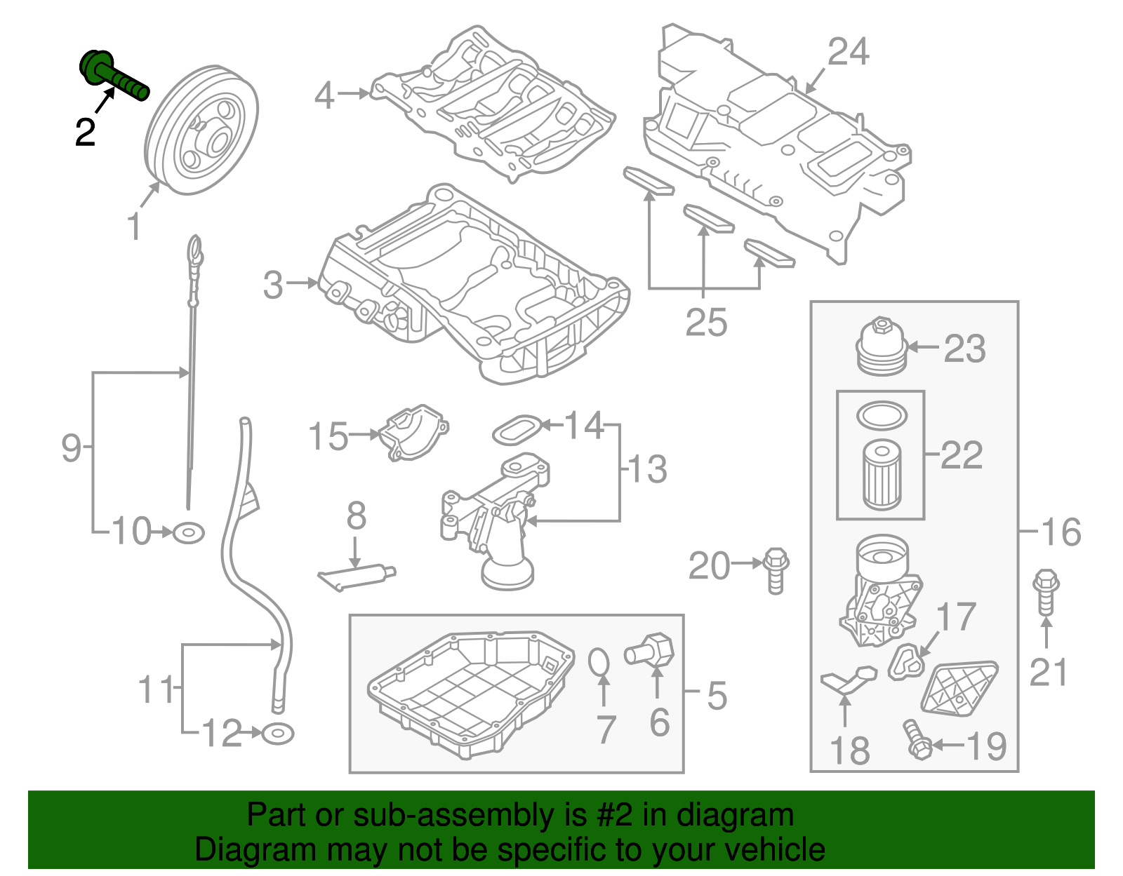 23127-3C101 - Crankshaft Pulley Bolt - 2006-2021 Kia | World Kia Parts