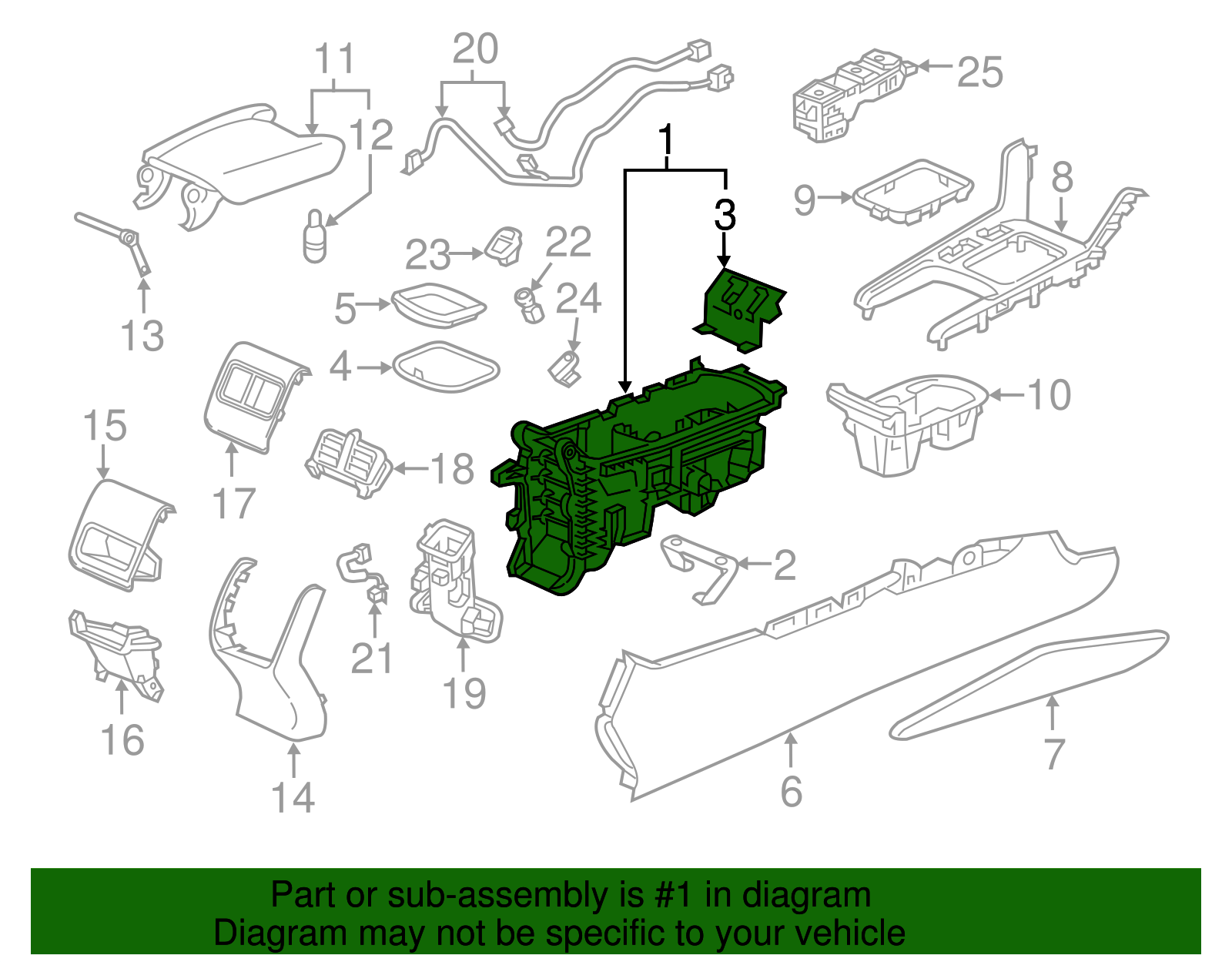 83451-TVA-A31 - Console Base 2018-2020 Honda Accord | Honda Parts Online