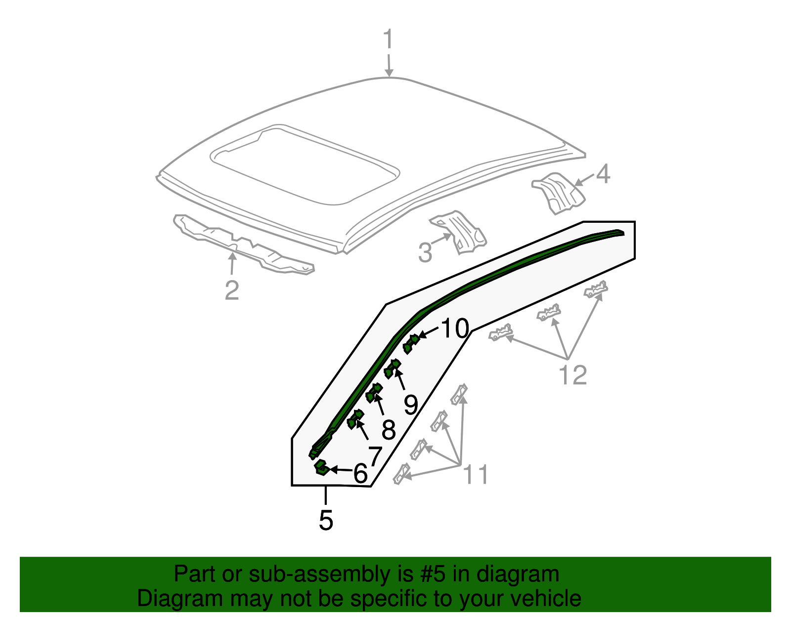 73162-SDA-A01 - Roof Molding 2003-2007 Honda Accord | Honda Parts Online