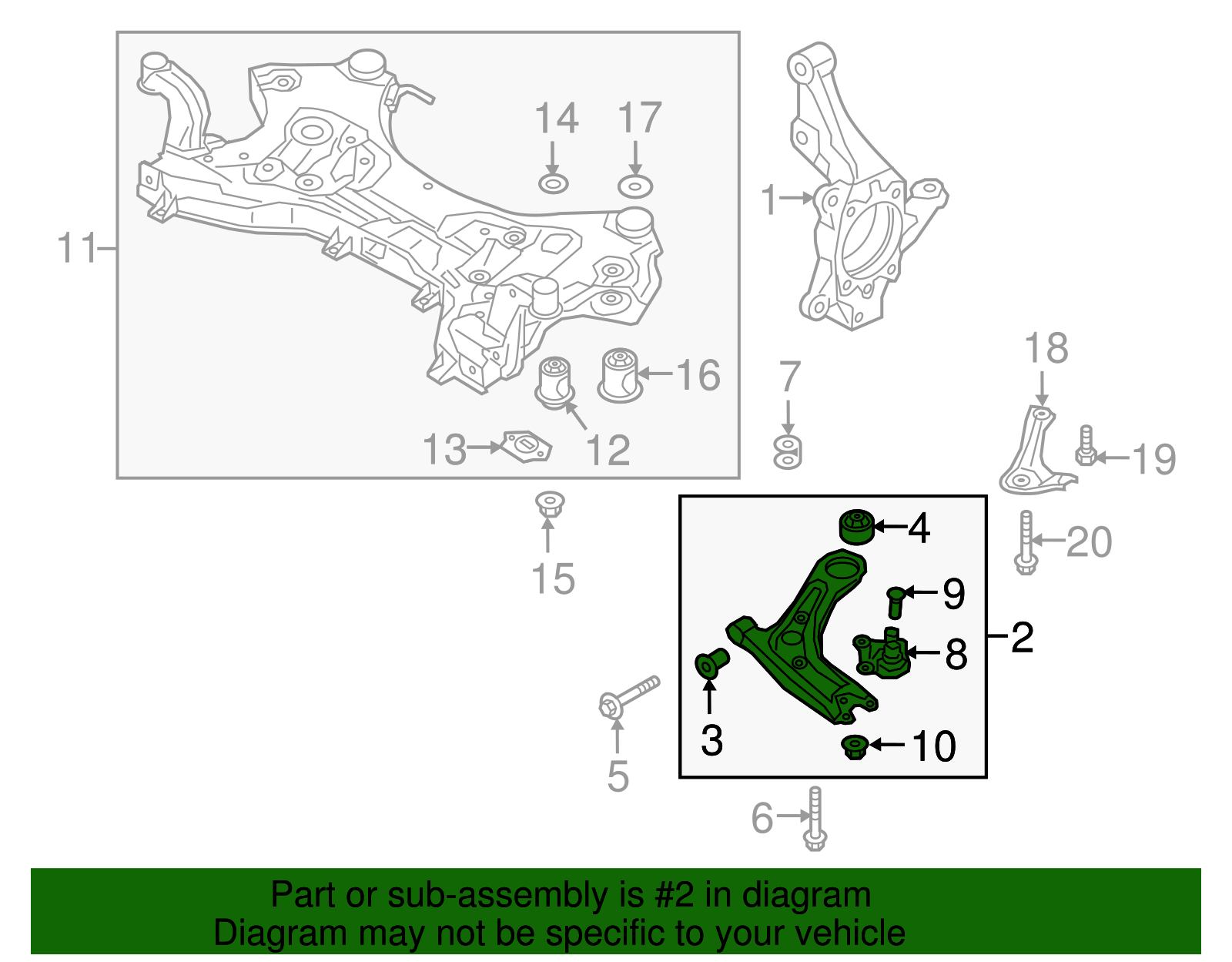 Genuine Lower Control Arm for 2016-2021 Hyundai Tucson | Part# 54501 ...
