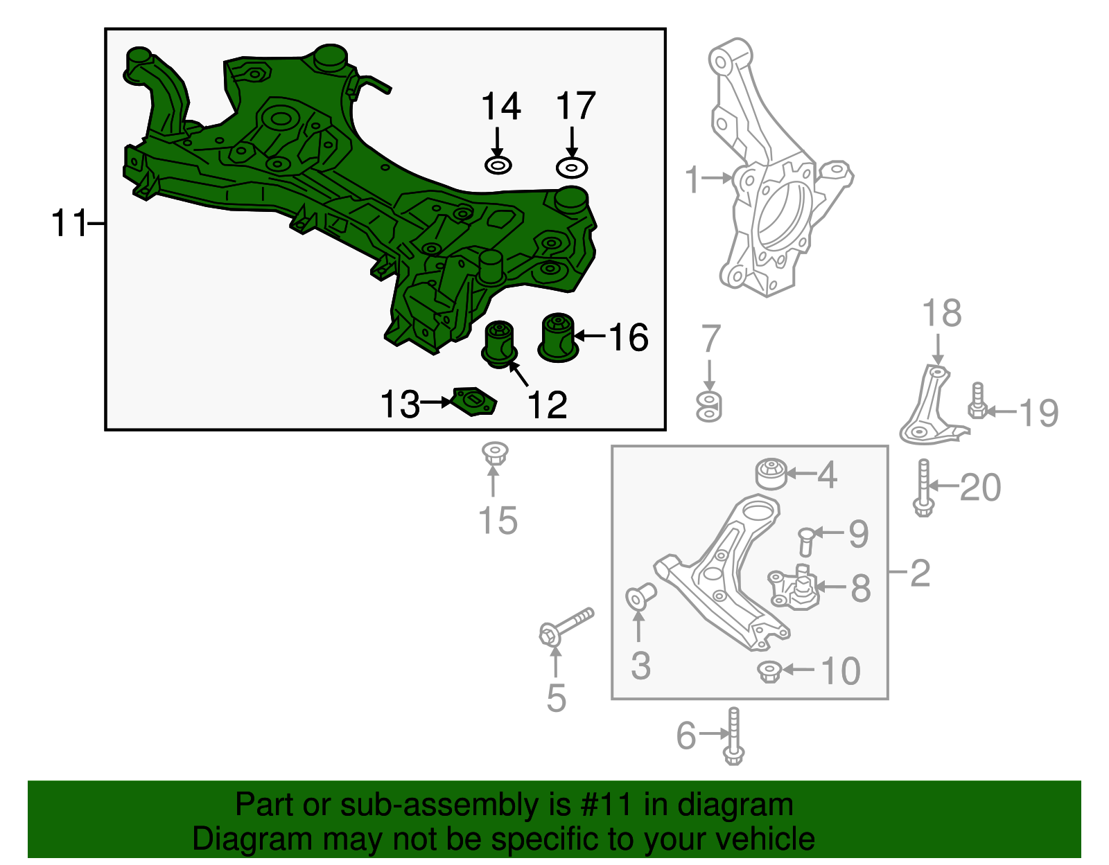 2019-2021 Hyundai Tucson Engine Cradle 62405-D3550 | OEM Parts Online