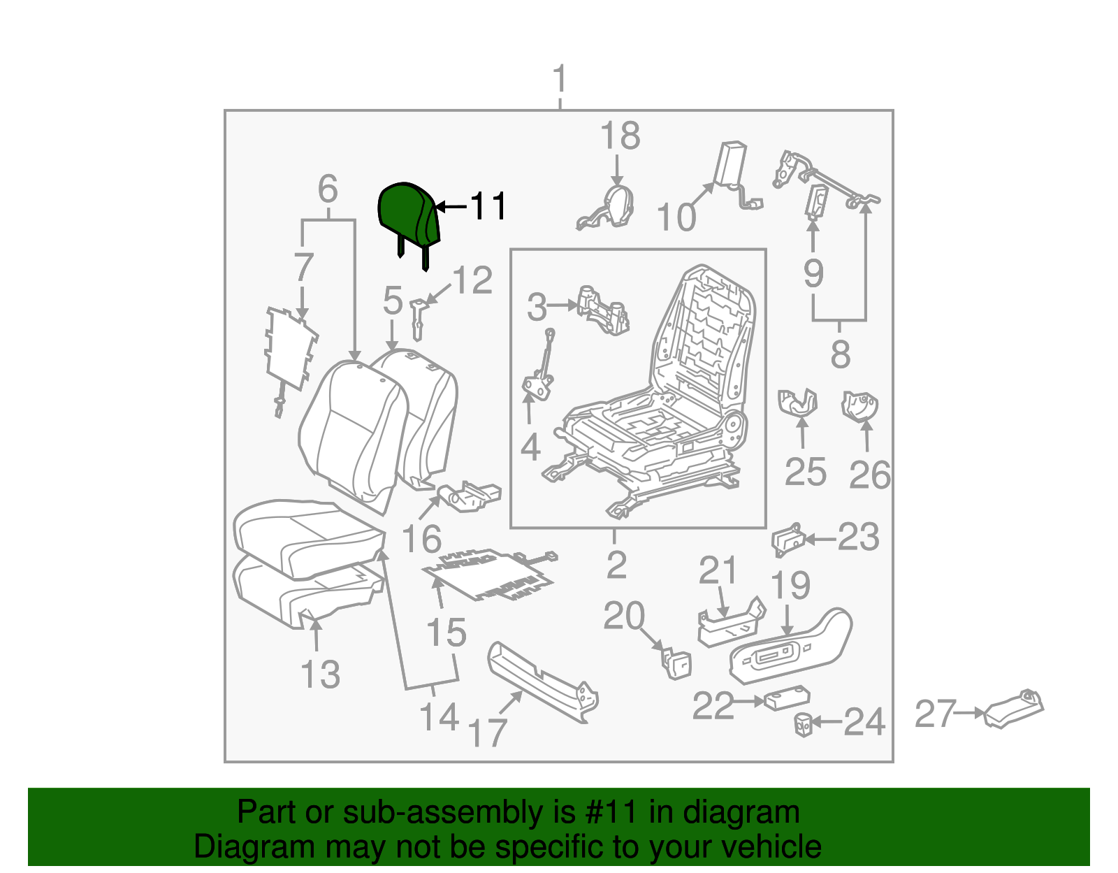 2008-2009 Toyota Highlander Headrest 71910-48361-C0 | Toyota Parts Center