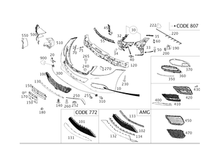 222-885-69-00 - Basic Carrier, Bumper 2011-2020 Mercedes-Benz ...