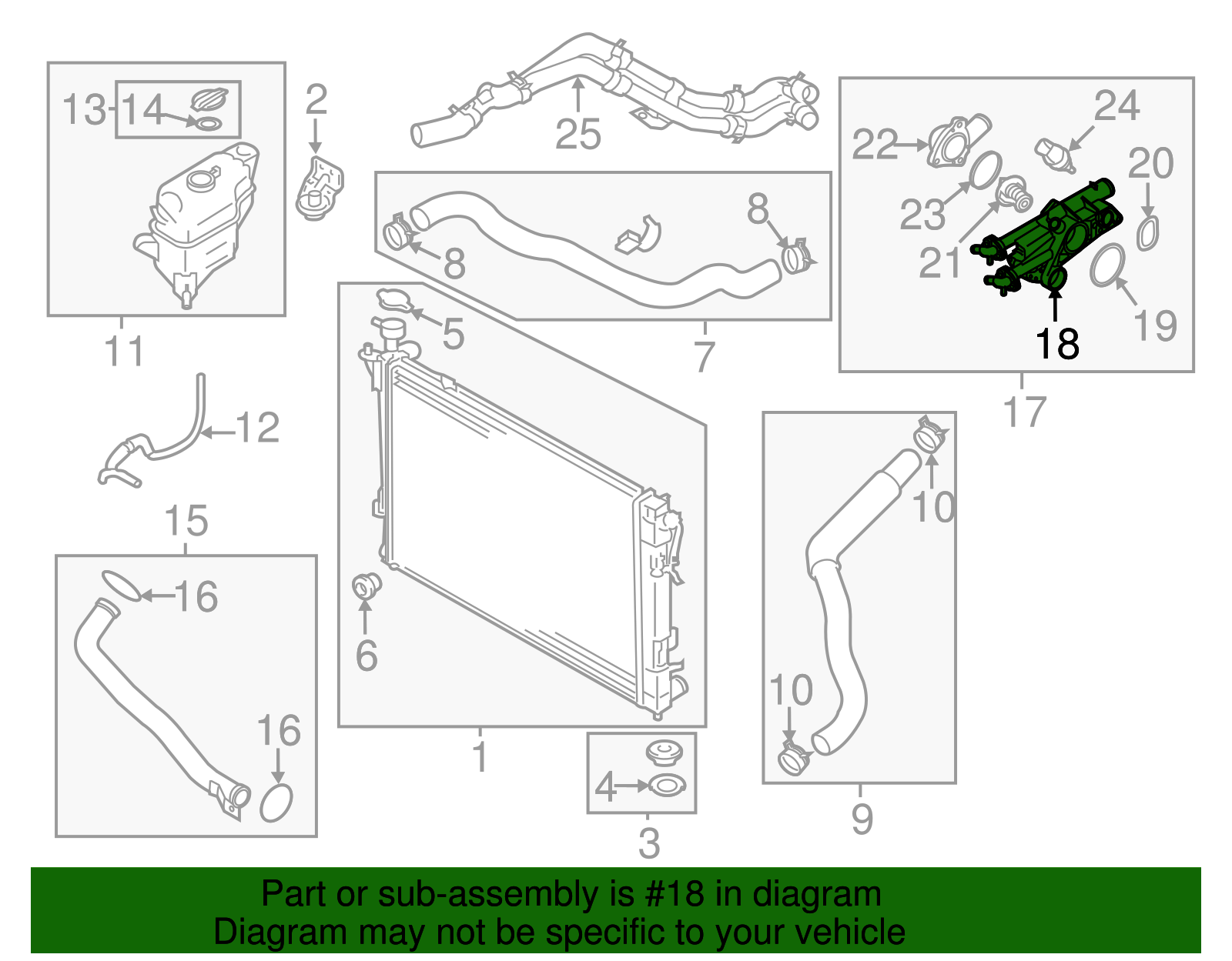 Genuine Thermostat Housing for 2015-2018 Hyundai | Part# 25620-2GGA0 ...