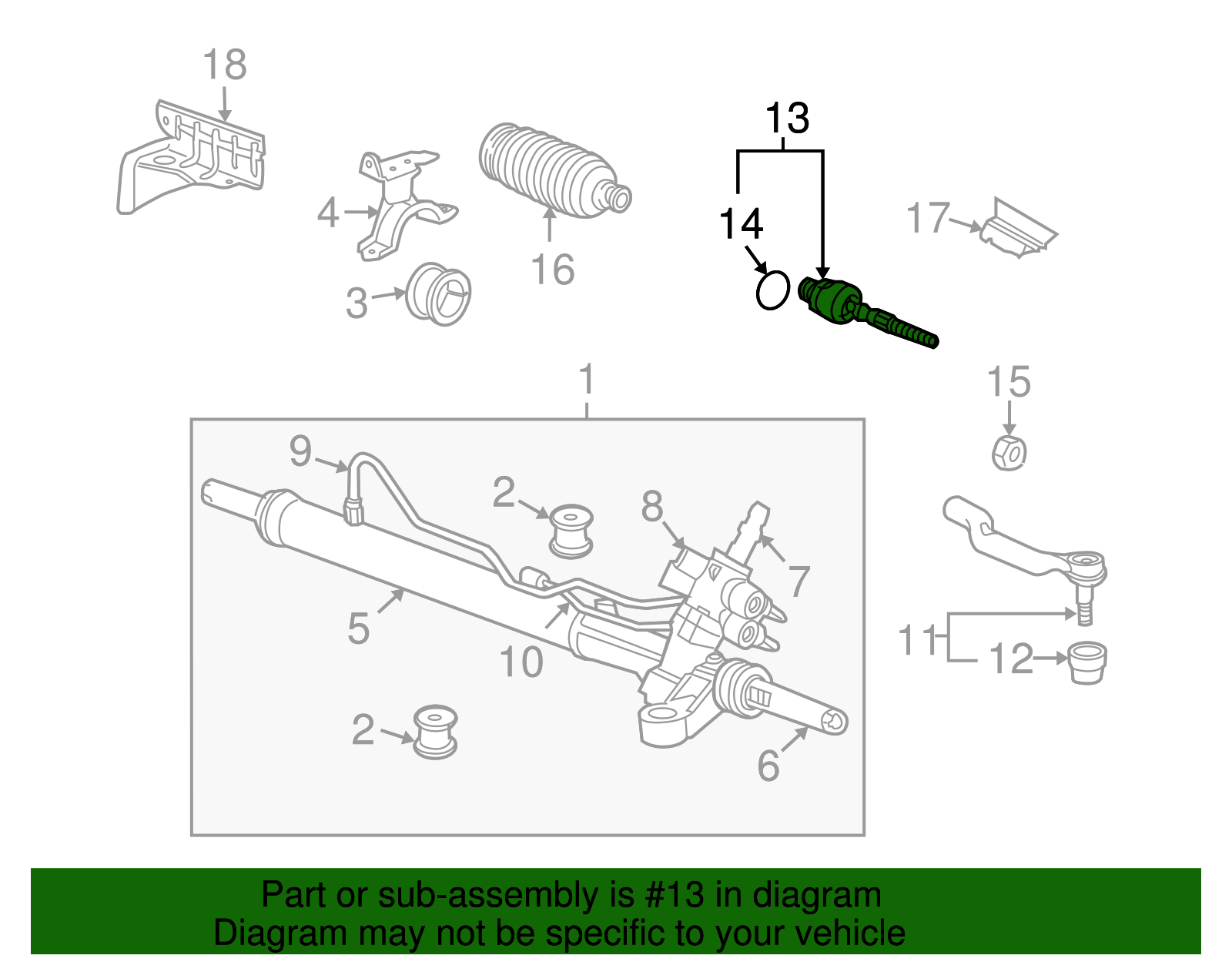 53010-TA0-A01 - 2008-2012 Honda Accord - End Set Rack | Genuine Honda Parts