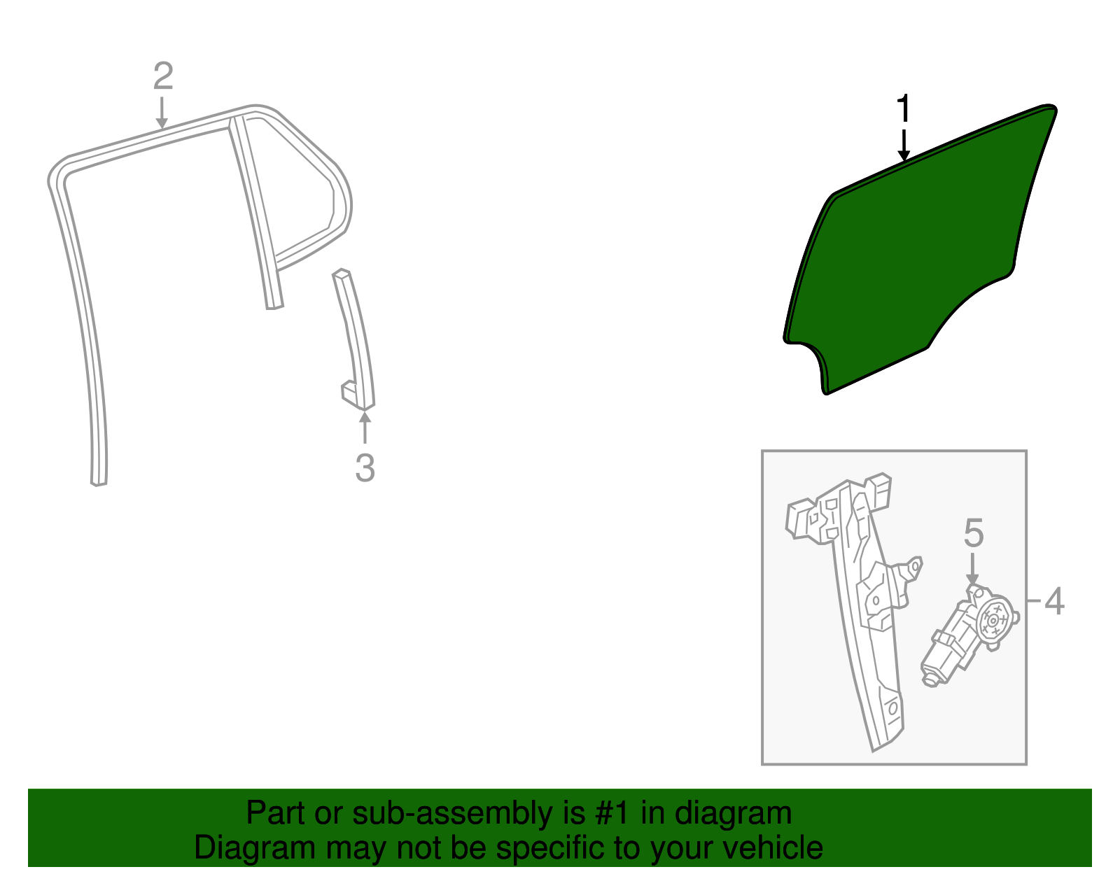 2018-2024 GMC Terrain Door Glass 84398664 | Capital Chevy Parts