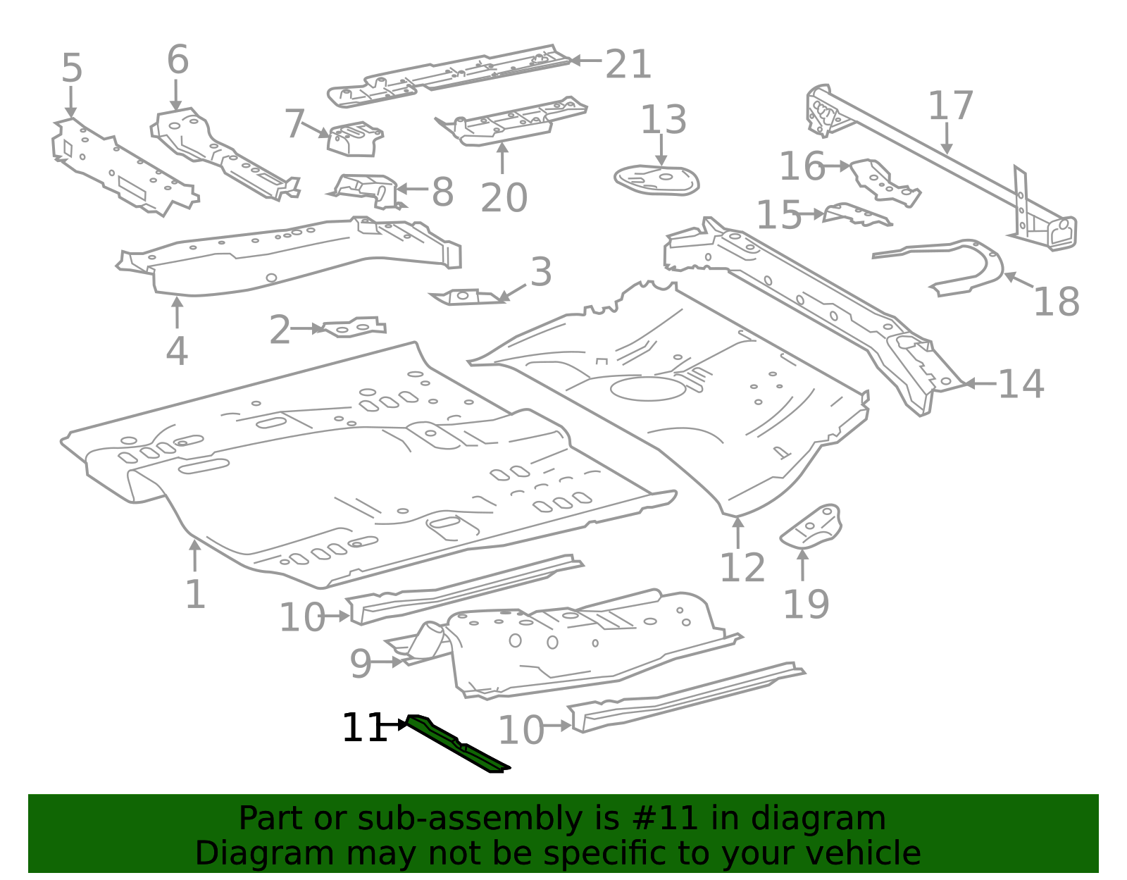 2014-2019 Toyota Corolla Floor Reinforced Reinforcement 57419-02020 ...