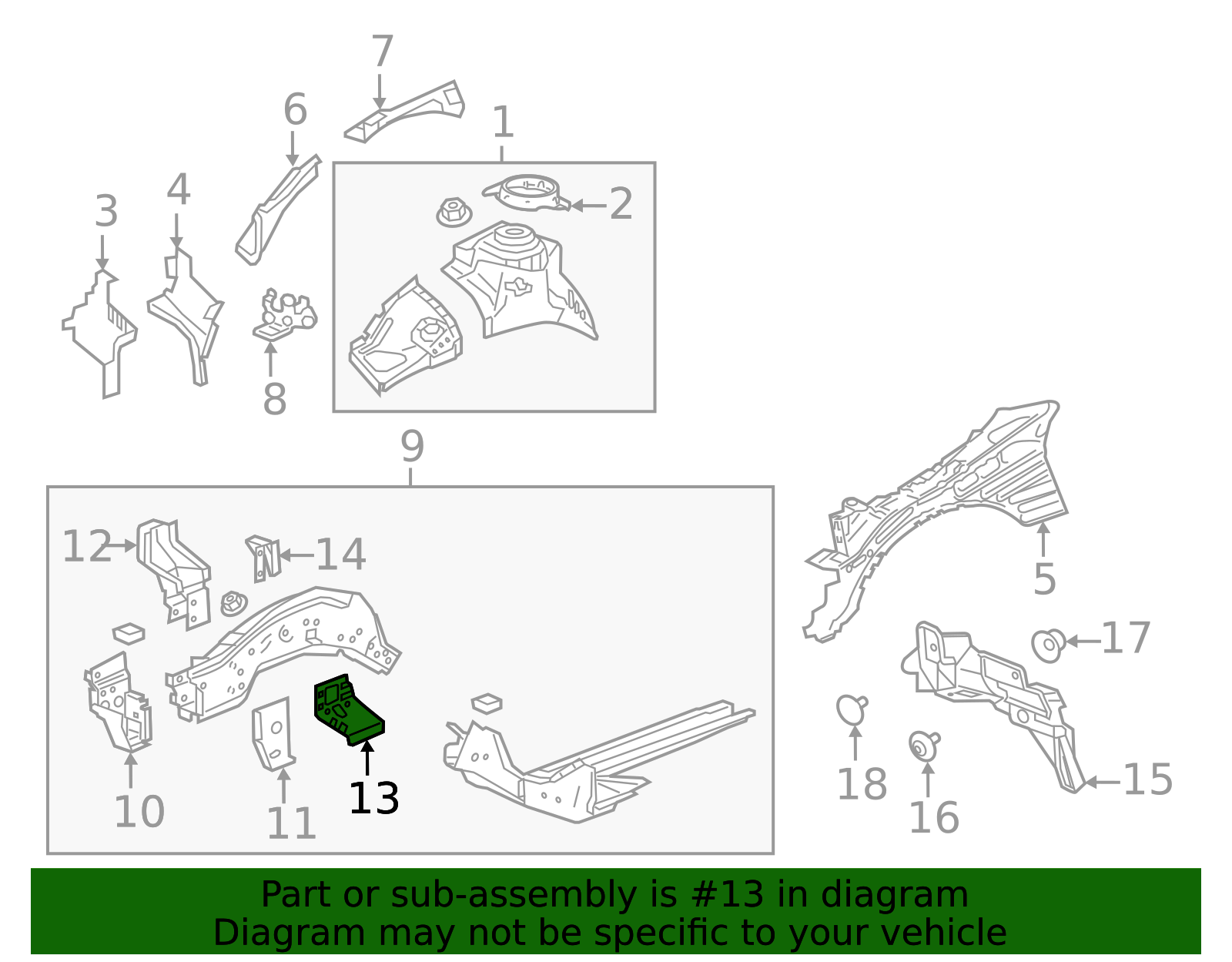 13237557 - 2010-2020 GM - Driver Side Front End Sheet Metal Cross Panel ...