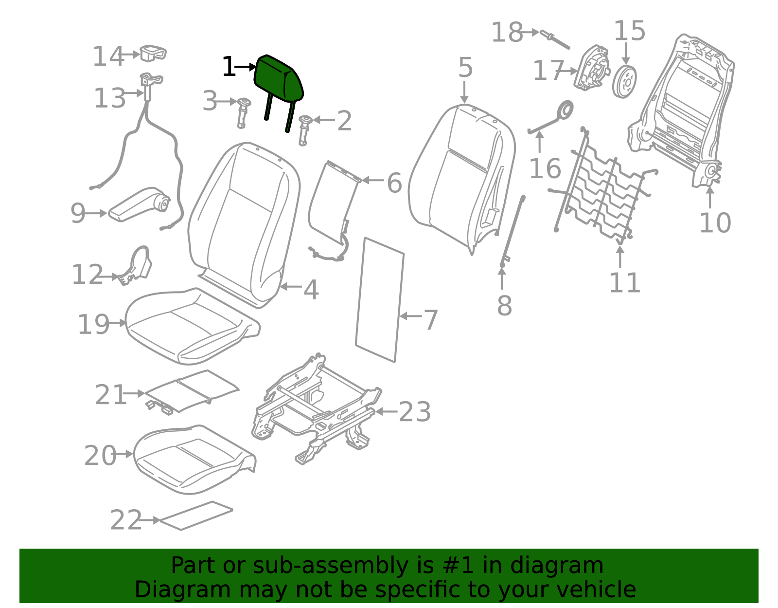 KT1Z-61611A08-AC - 2019-2023 Ford Transit Connect - Headrest | Dealer ...