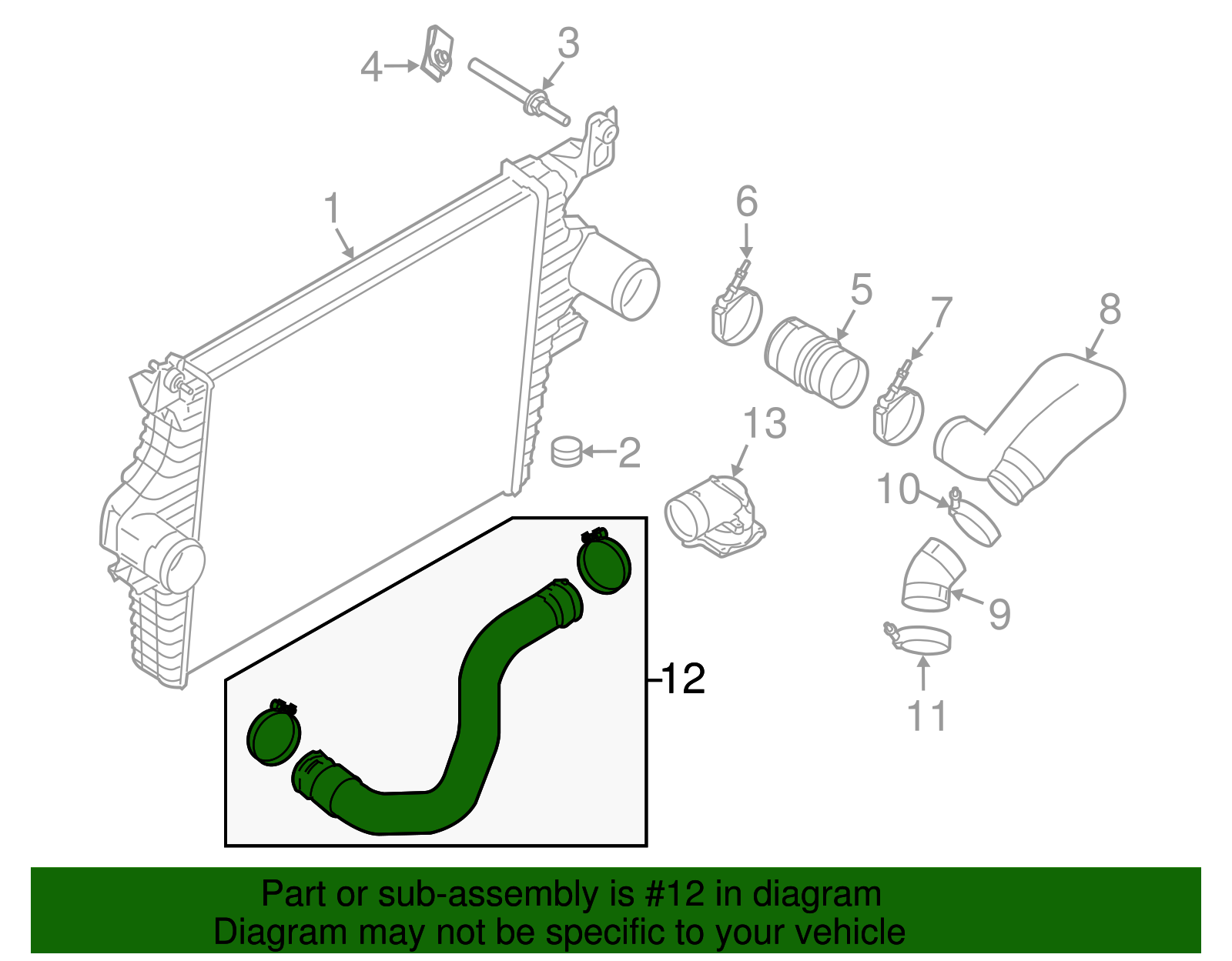 2004-2007 Ford | Outlet Duct | 6C3Z-6C646-BA | Walls' Ford Parts