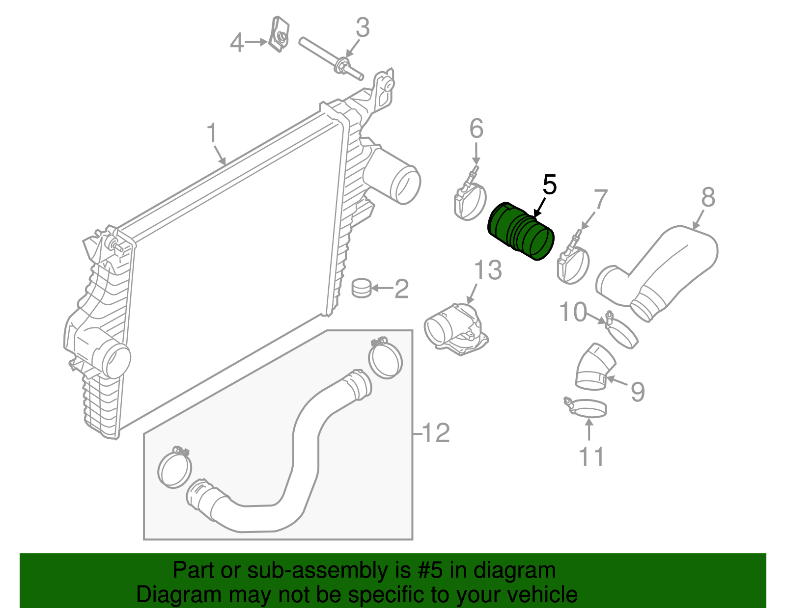6C3Z-6C640-B - Intake Hose 1998-2007 Ford | Ford Parts Direct