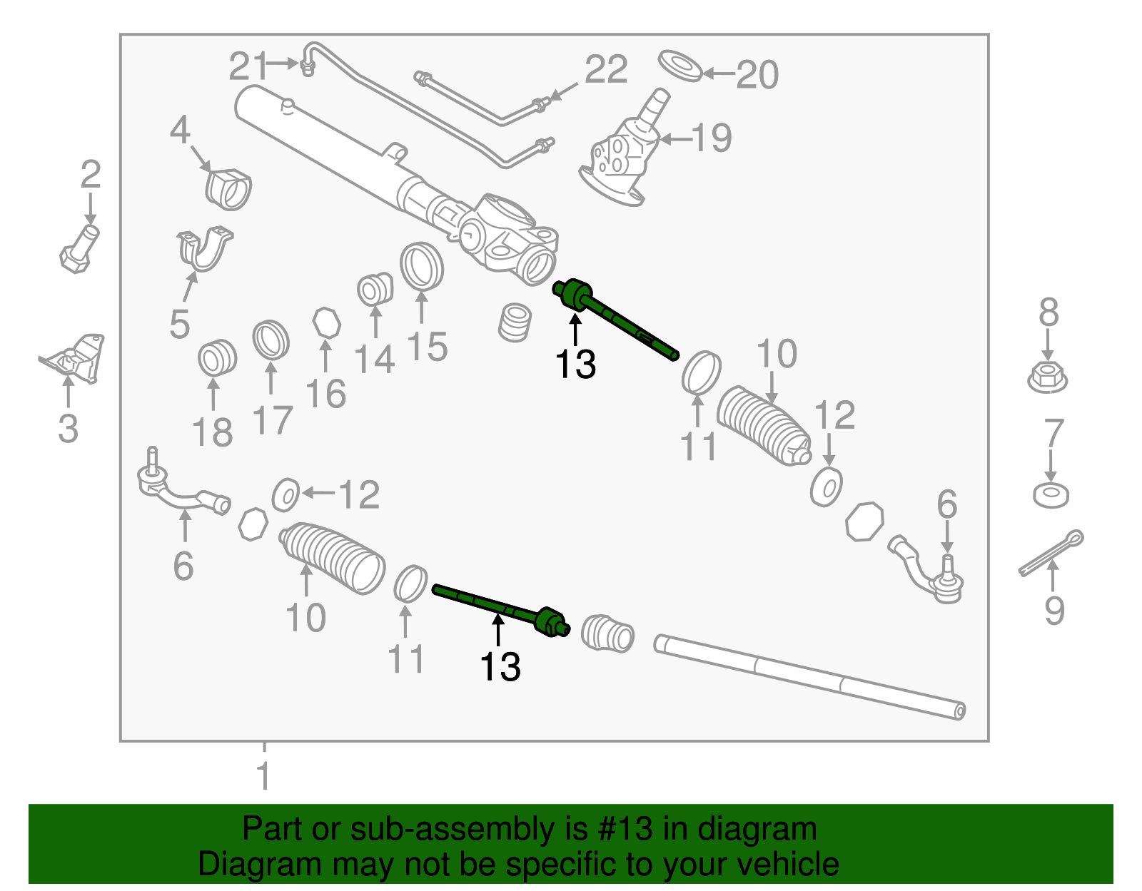 Hyundai - 57724-3T150 - Inner Tie Rod - 2014-2016 Hyundai Equus | OEM ...