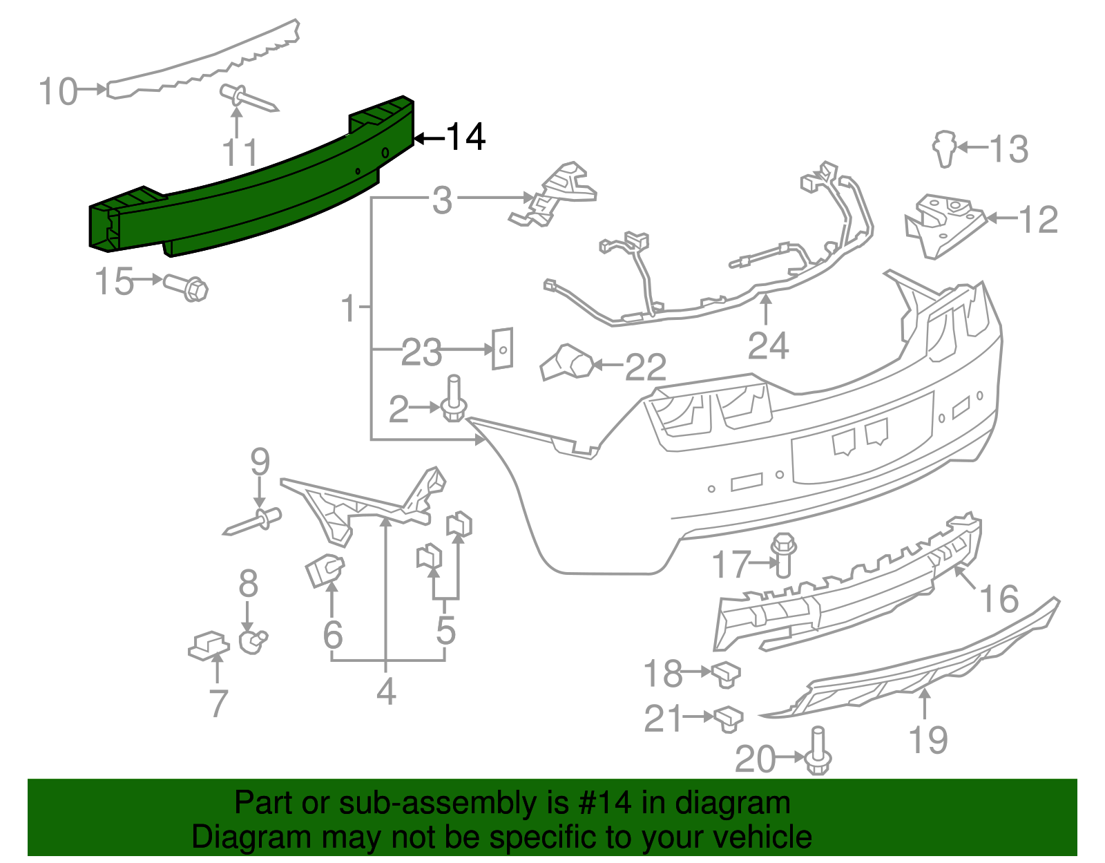 2010-2015 Chevrolet Camaro Rear Bumper Impact Bar 22876136 | Shop ...
