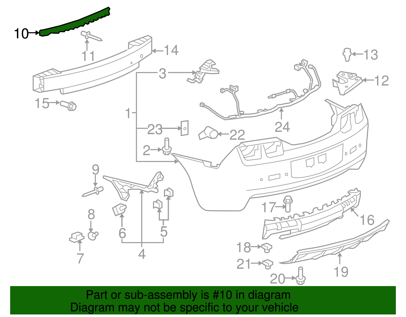 2010-2013 Chevrolet Camaro Rear Bumper Fascia Support 92237347 ...