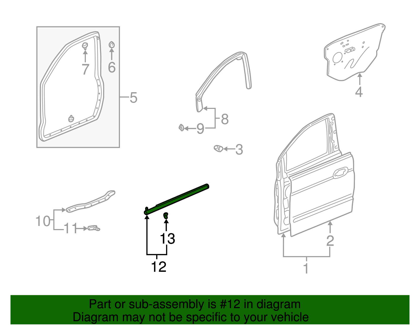 72450-S0X-A01 - Belt Weather-Strip 1999-2004 Honda Odyssey | Honda ...